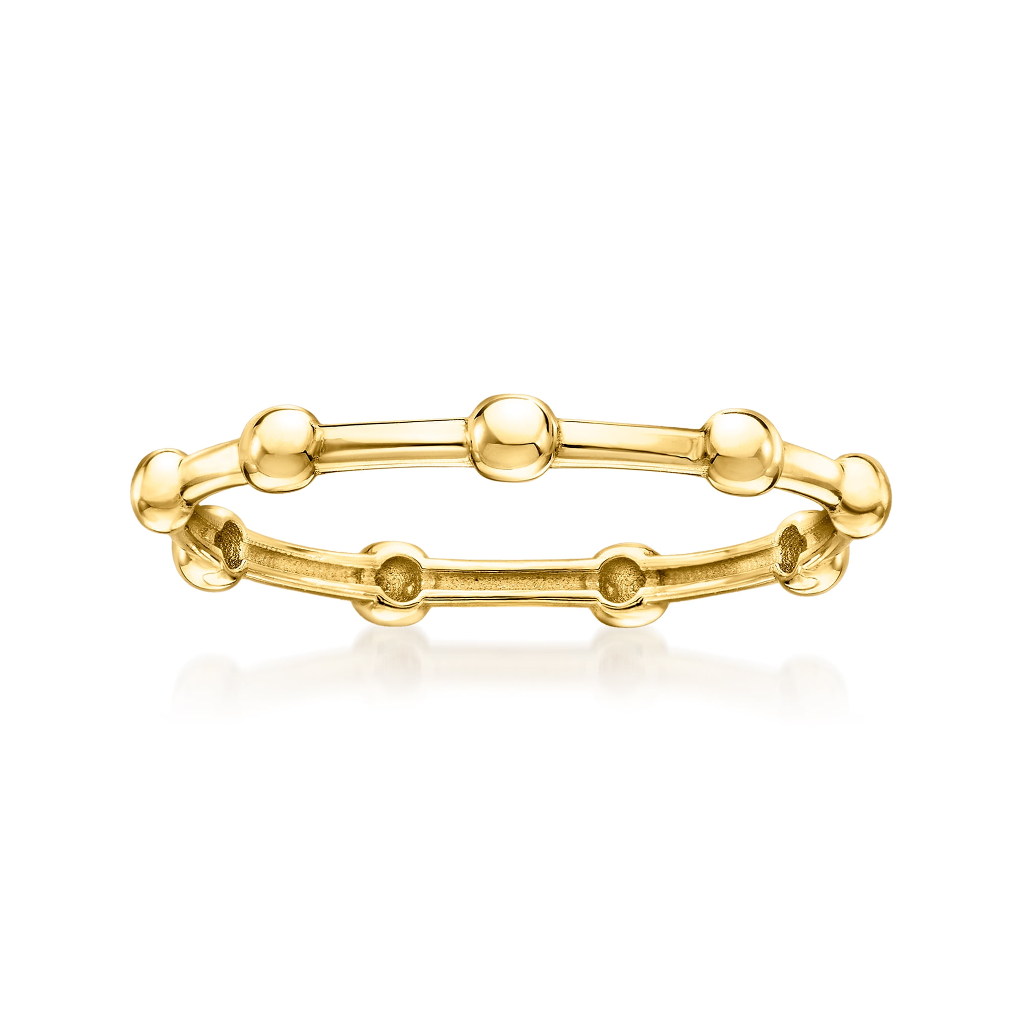 RS Pure by Ross-Simons Italian 14kt Yellow Gold Beaded Station Ring ...
