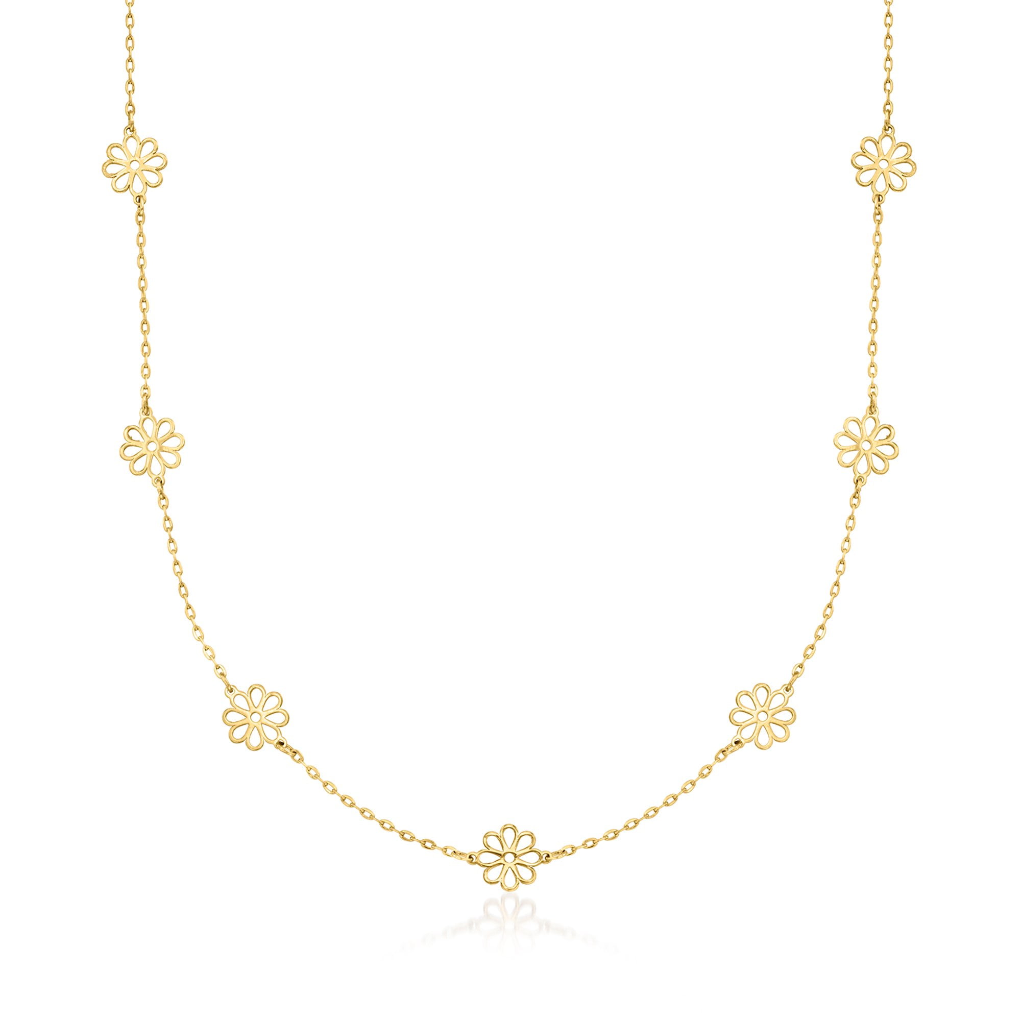 Pure Collection by Ross-Simons Italian 14kt Yellow Gold Flower Station ...