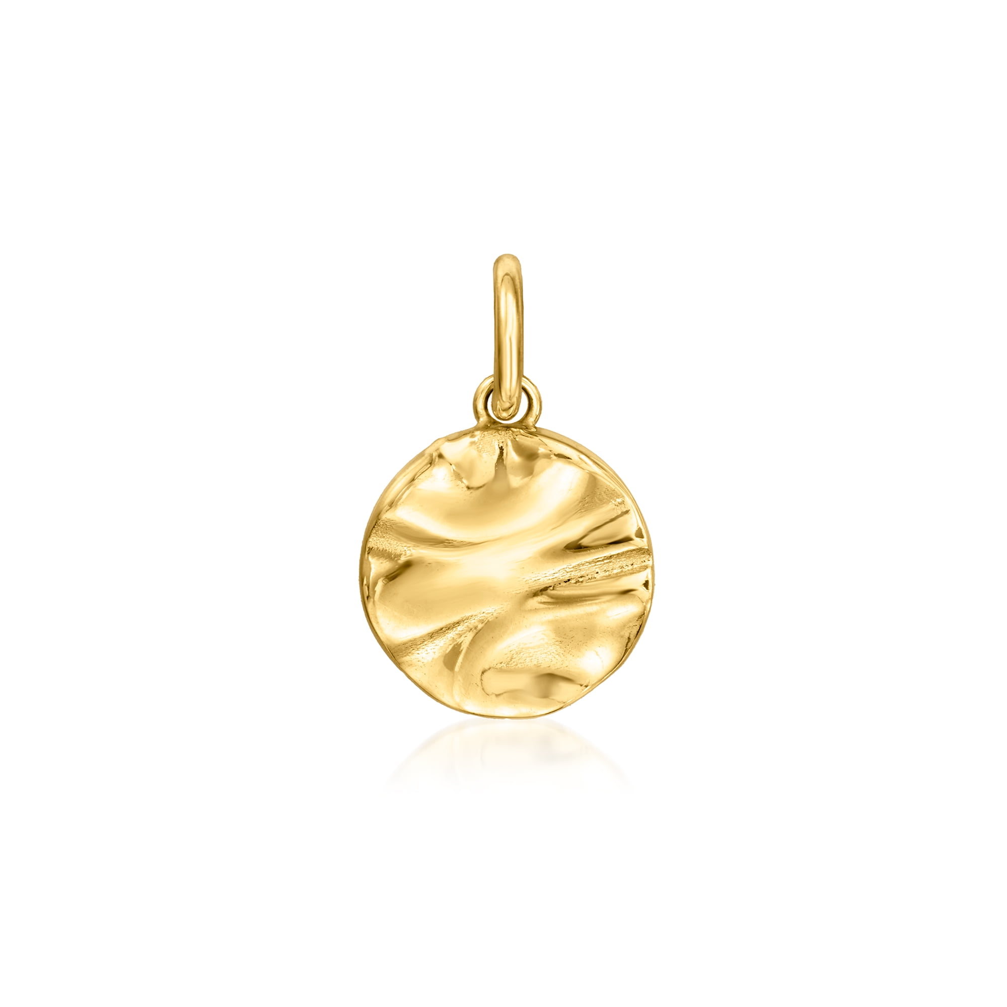 Pure Collection by Ross-Simons Italian 14kt Yellow Gold Wavy Disc Charm ...