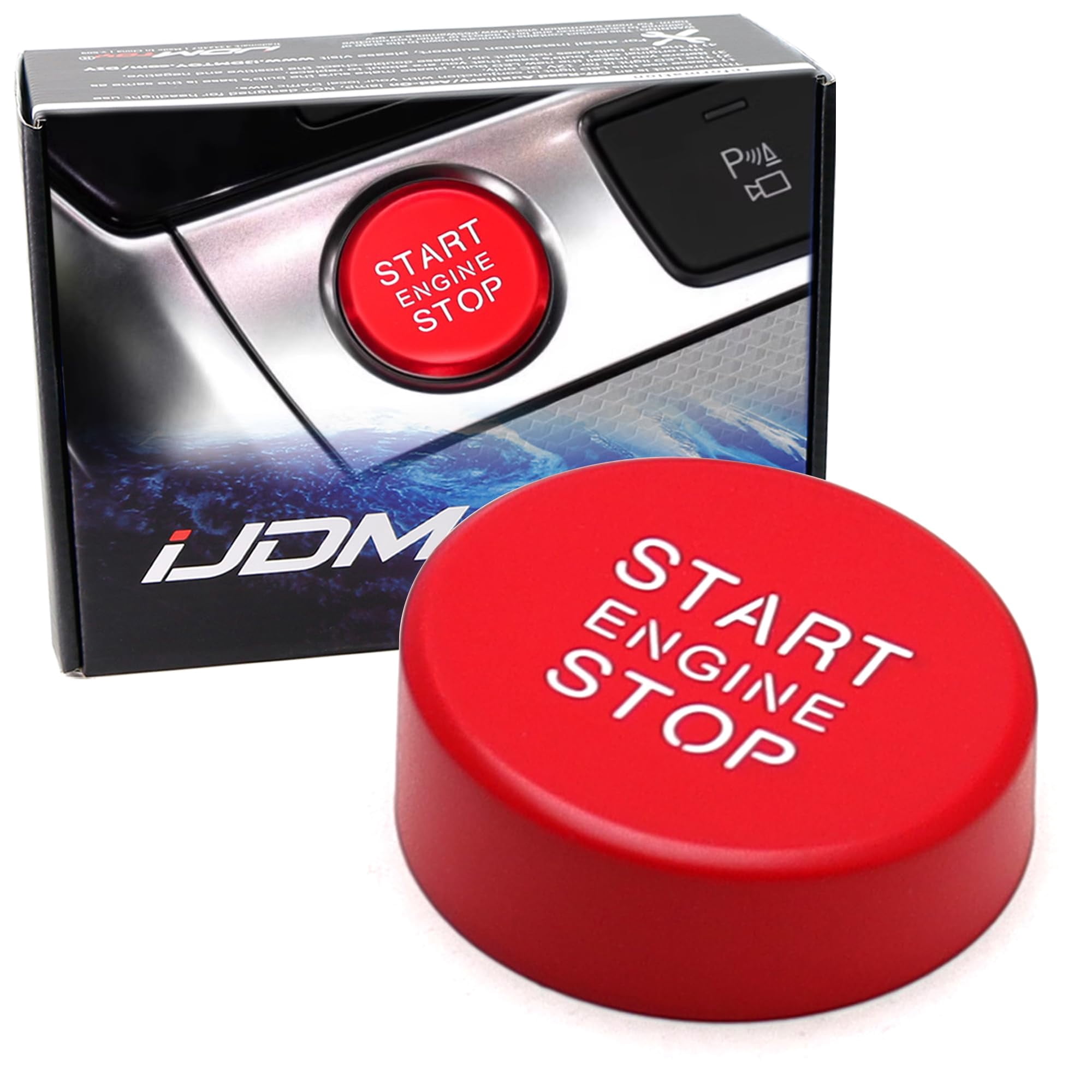 RS Racing Sports Style Red Engine Push Start Button Replacement Cover ...