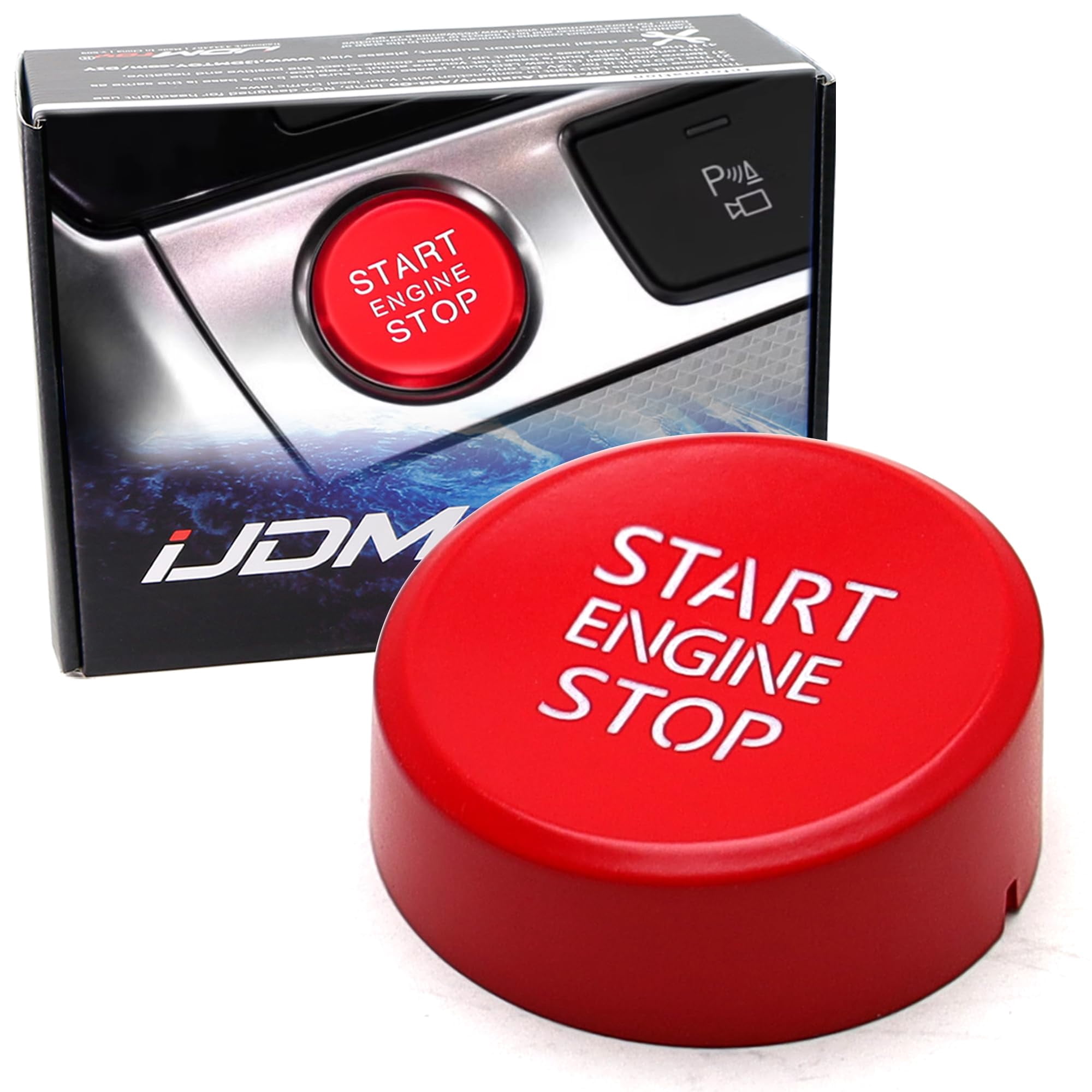 RS Racing Sports Style Red Engine Push Start Button Replacement Cover ...