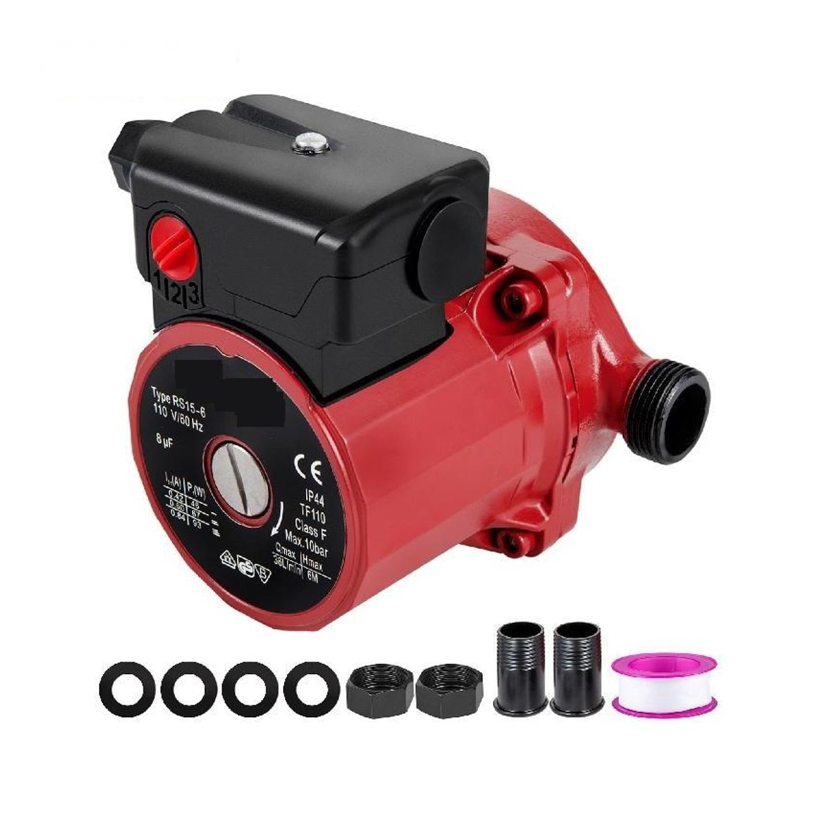 RS15-6 Hot Water Recirculating Pump 110 Circulation Pump 3/4-Inch NPT 3-speed 9.5 Gpm Water ...