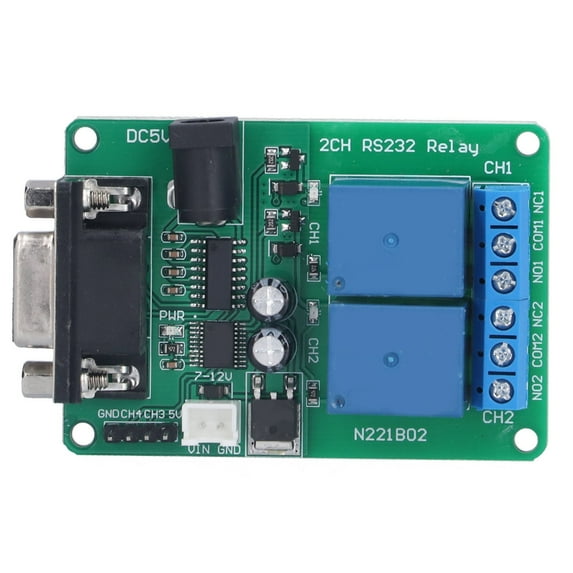RS232 Relay Module, 9600kbps Data Rate, 2 Channel, Anti,Interference ...