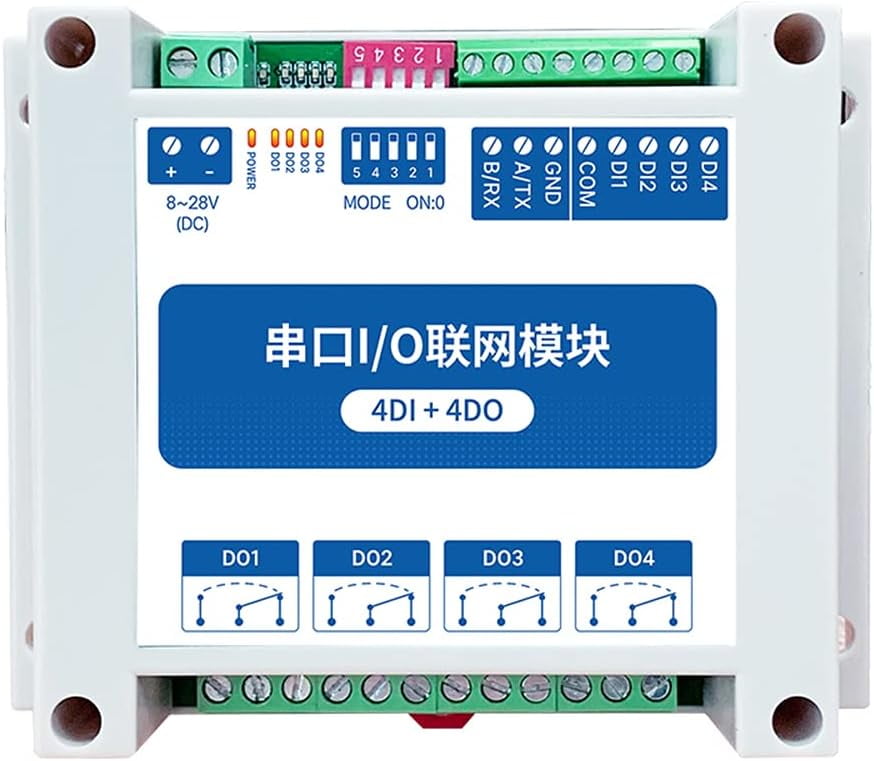 RS485 4DI+4DO ModBus RTU I/O MA01-AXCX4040 Network Modules Serial Port ...