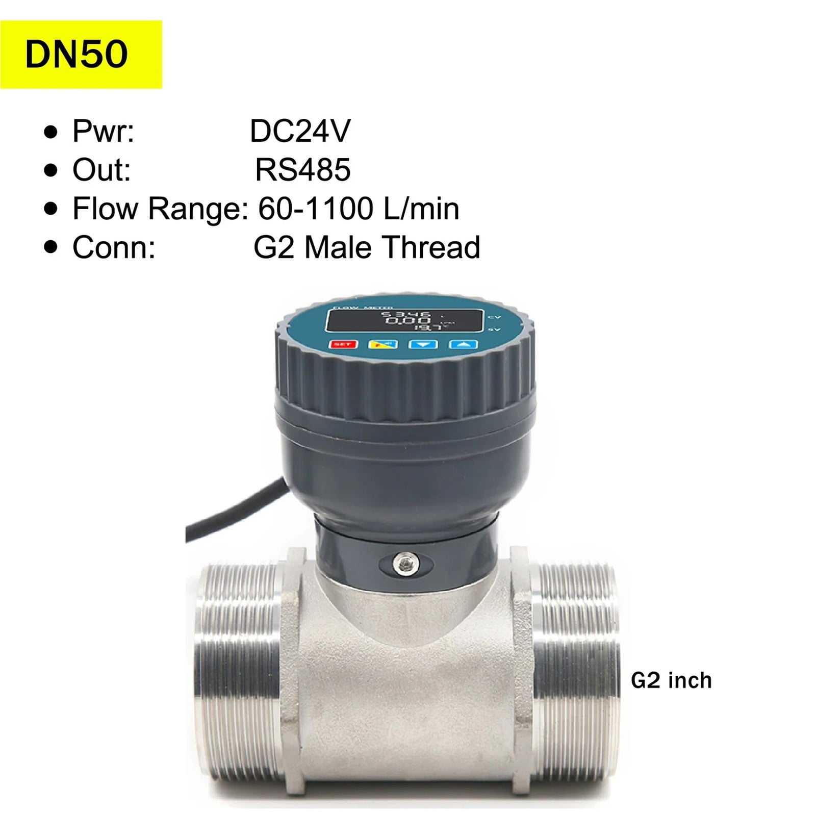 RS485 Stainless Steel Digital Display Flow Meter High Precision Liquid ...