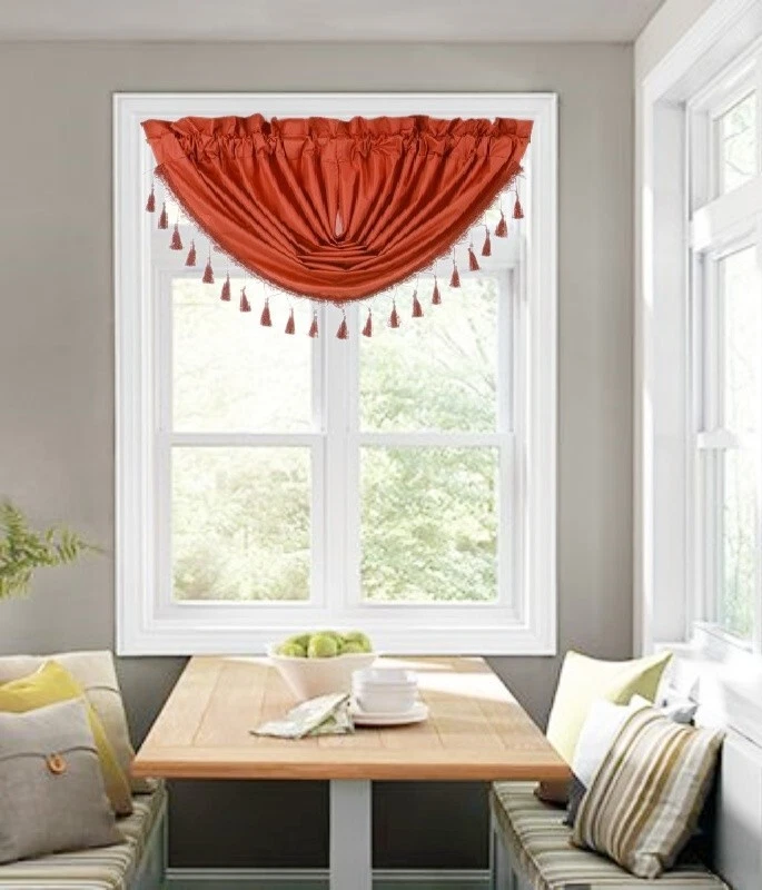(RS8)DRESS YOUR WINDOW WITH THIS ELEGANT 1 PC WATERFALL VALANCE BRICK ...
