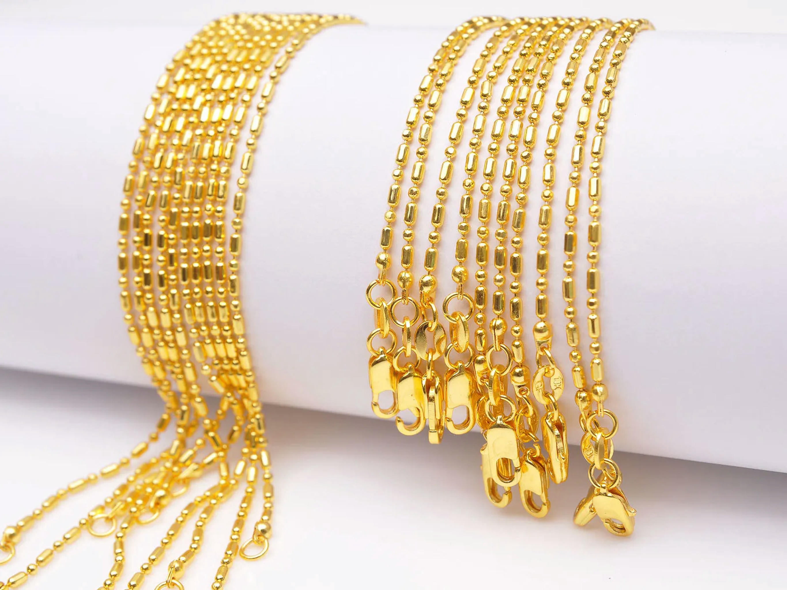 RSAMD 10PCS Wholesale 30" Nice 18K Yellow GOLD Filled BALL CHAIN ...