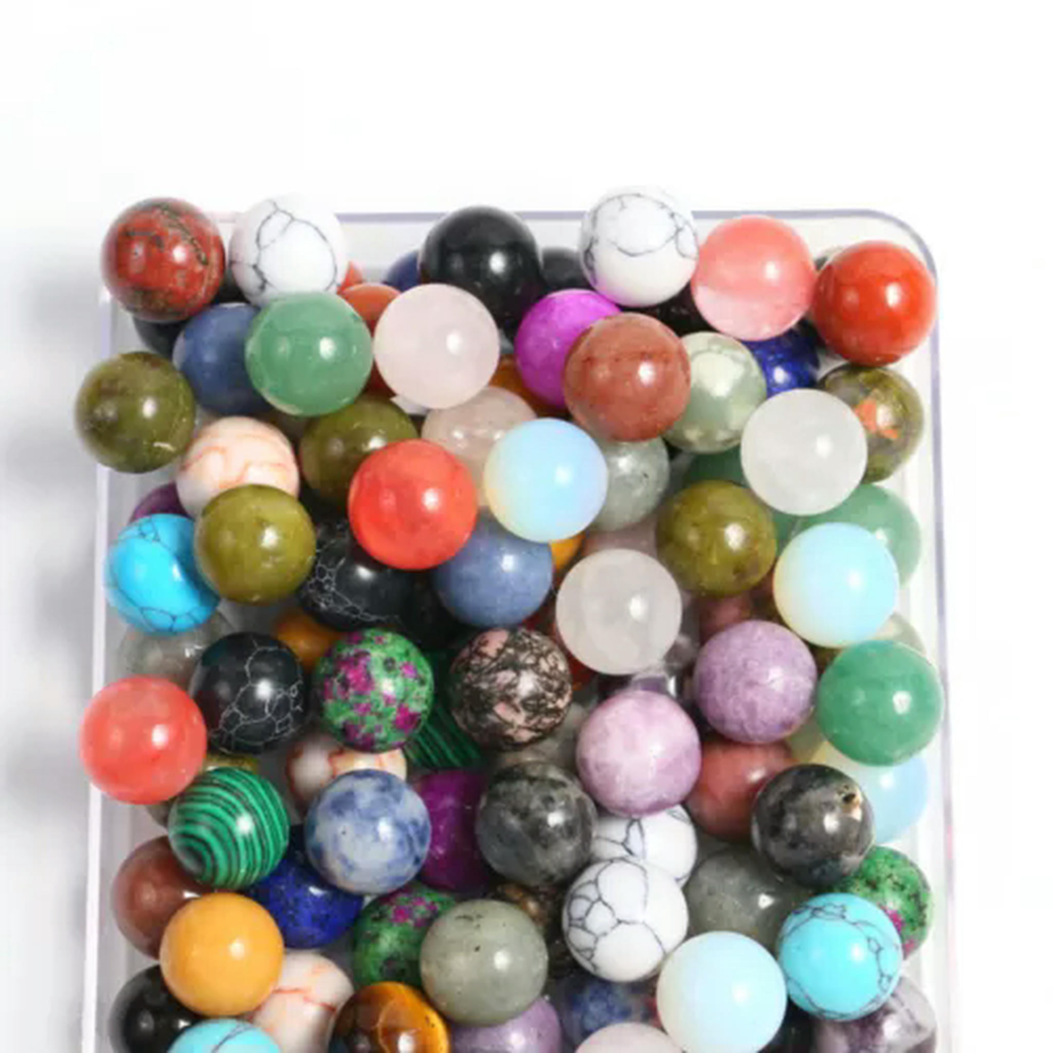 RSAMD 15mm Wholesale Natural Mixed Sphere Quartz Crystal Carved Gem ...