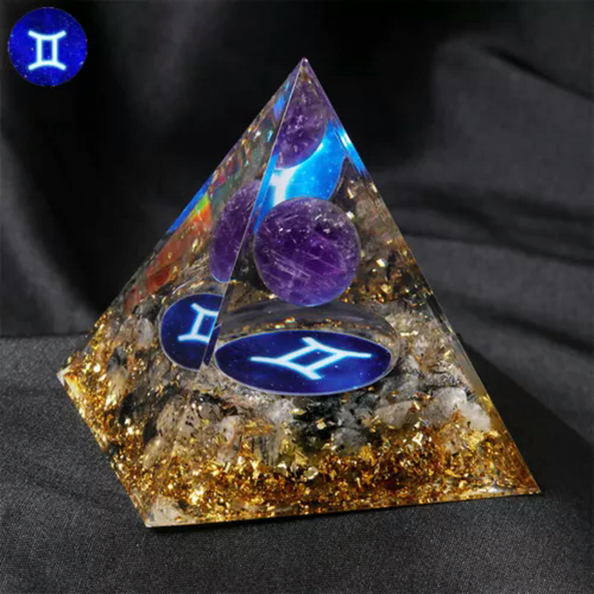 RSAMD 1PC Twelve Constellations Pyramid Meditation Healing Crystal ...