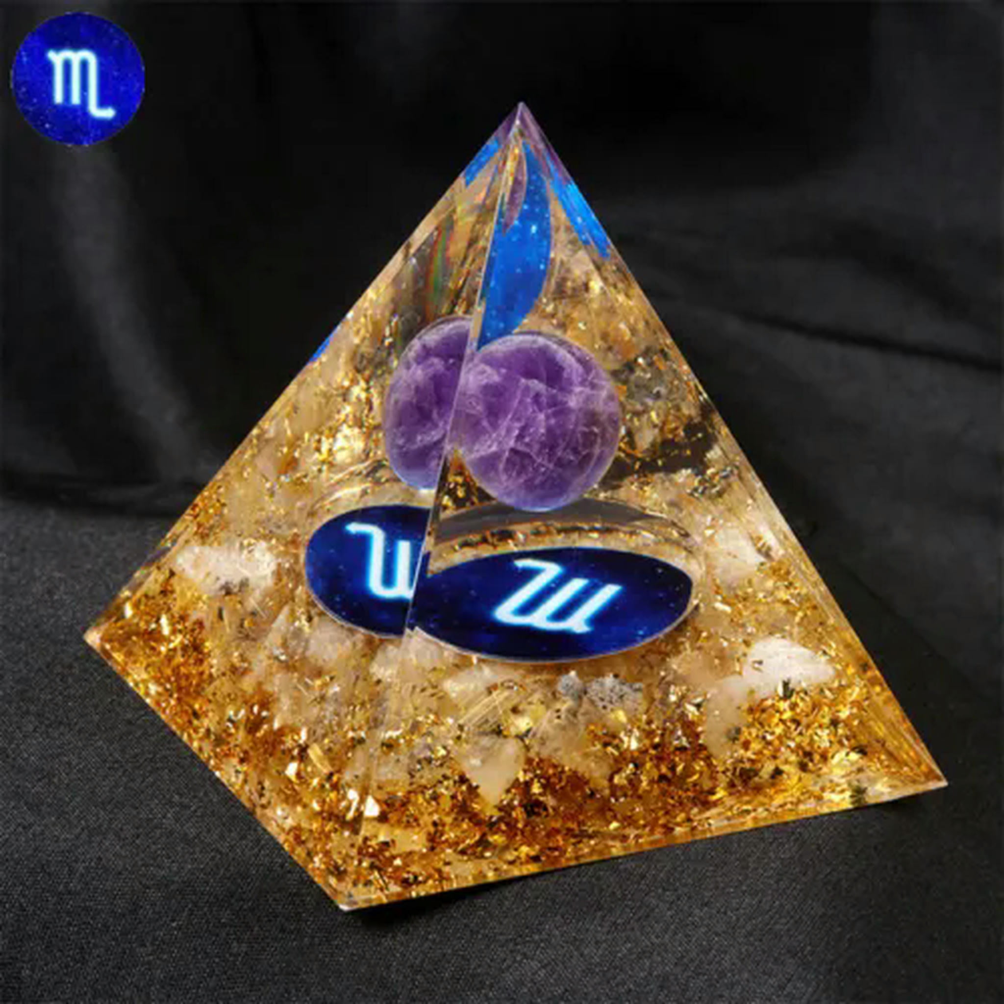 RSAMD 1PC Twelve Constellations Pyramid Meditation Healing Crystal ...