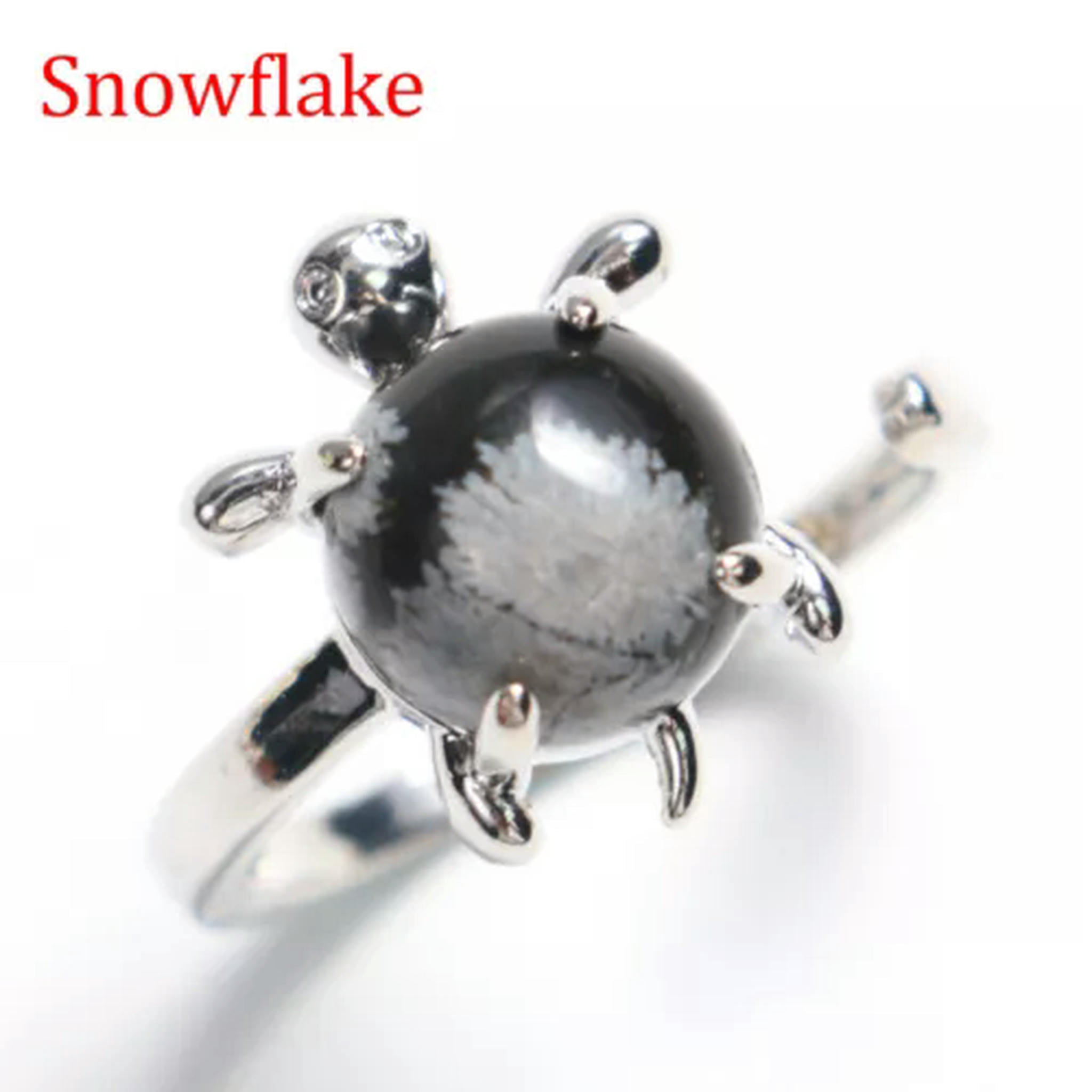 RSAMD 1X Mini Turtle Ring Natural Crystal Stone Chakra Quartz Round ...