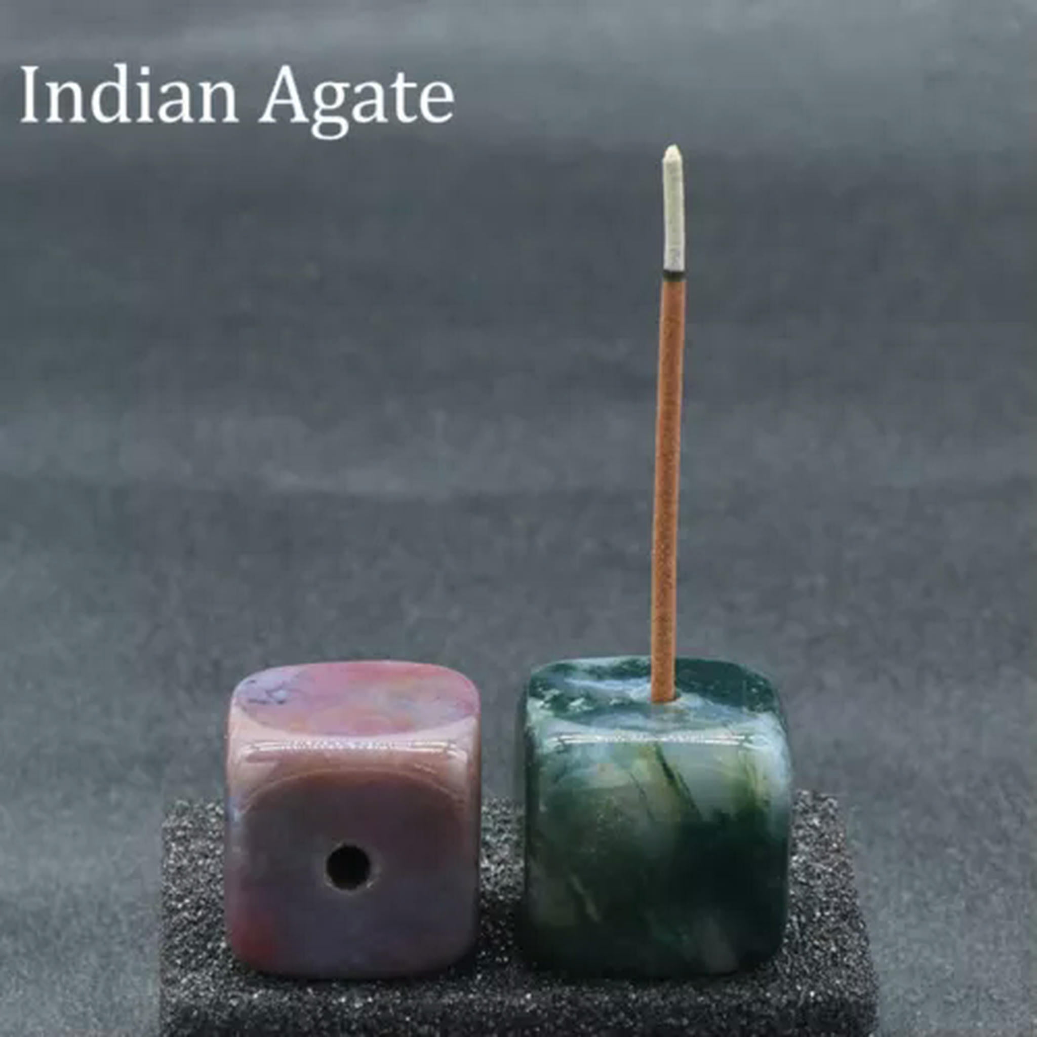 RSAMD 20mm 1PC Natural Crystal Stone Cube Square Incense Burner Stick ...