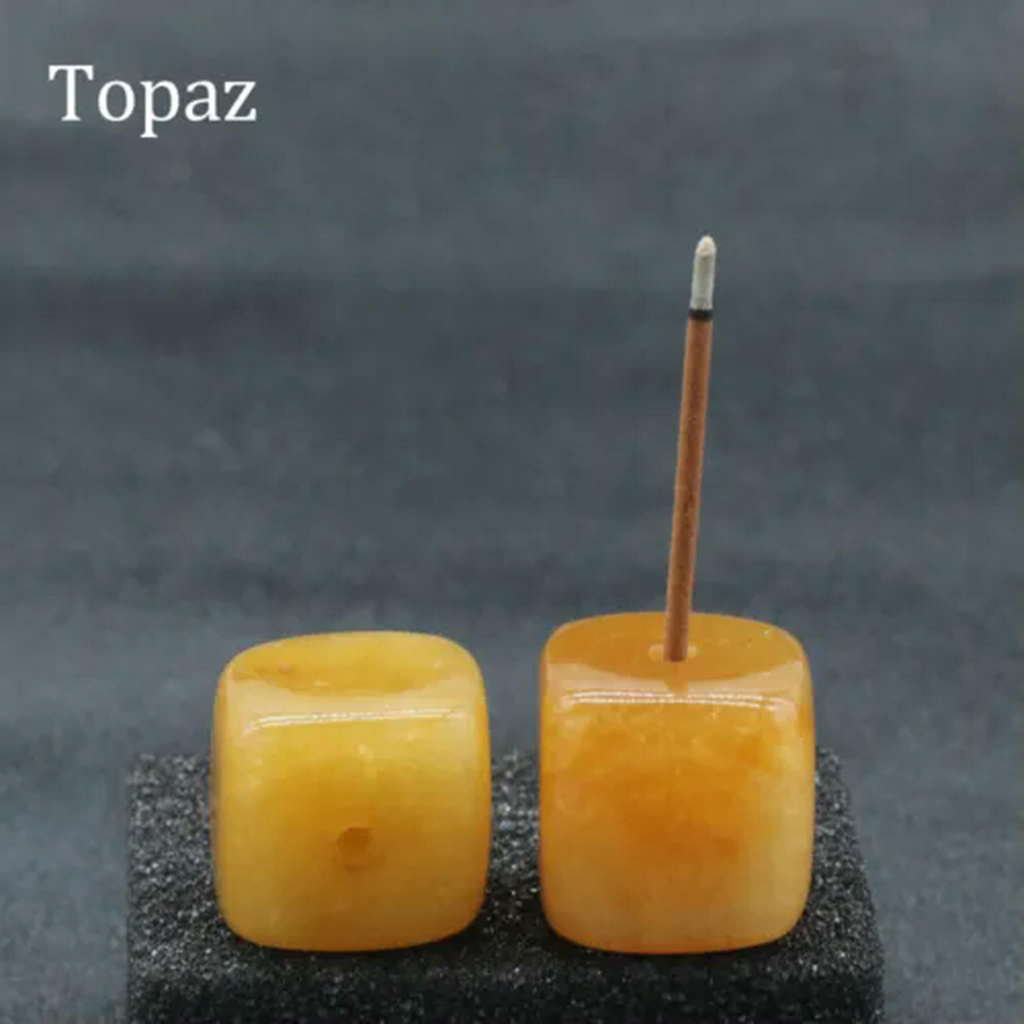 RSAMD 20mm 1PC Natural Crystal Stone Cube Square Incense Burner Stick ...
