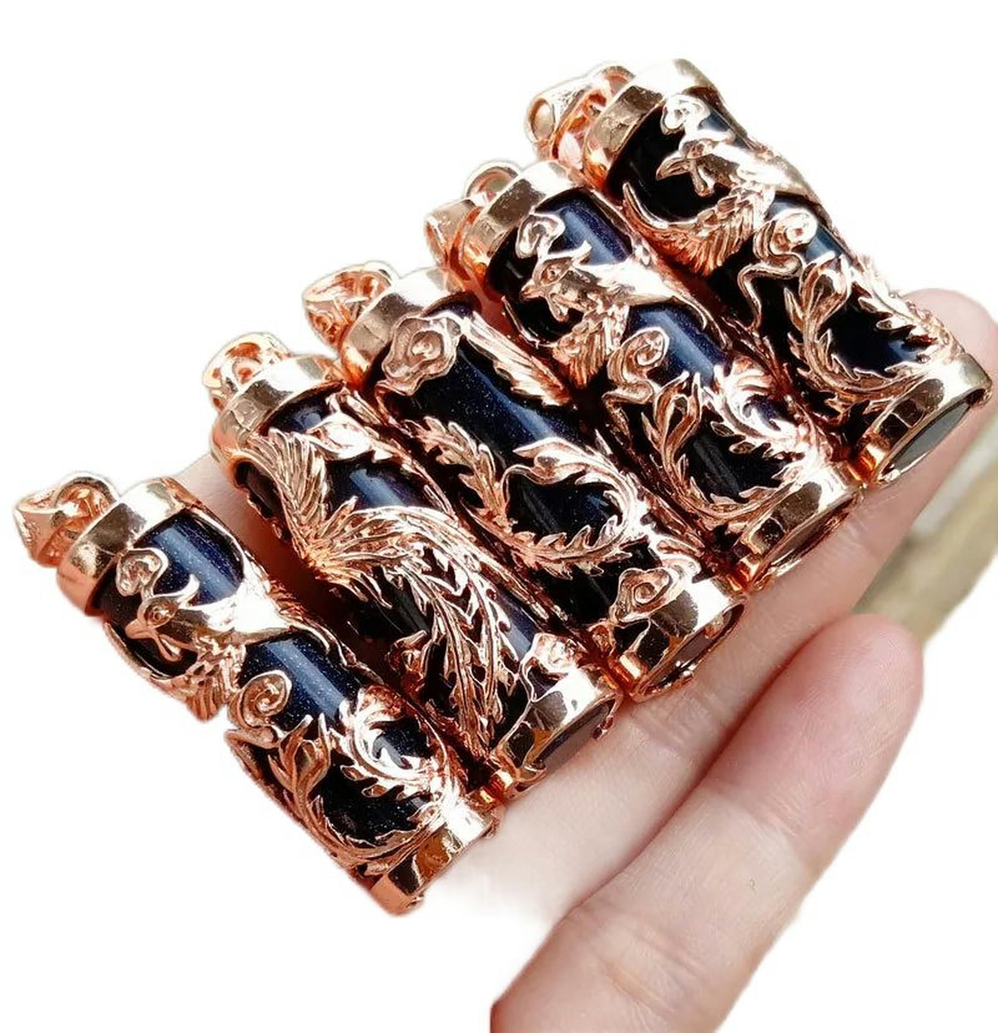 RSAMD 5pcs Blue sand stone Phoenix Pendants Chakra Reiki Healing Amulet ...