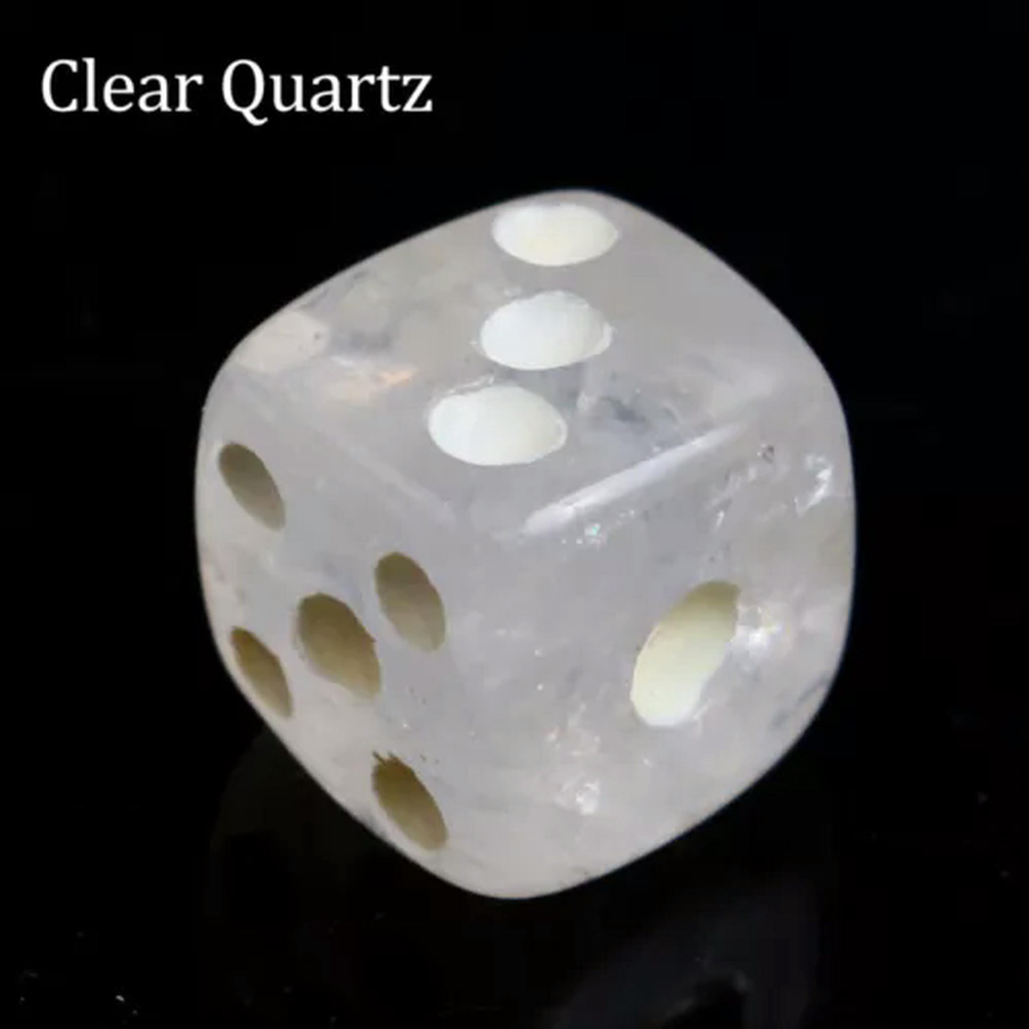 RSAMD 6 Sided D6 Dots Dice 15mm Crystal Stones Quartz Gemstone Carving ...