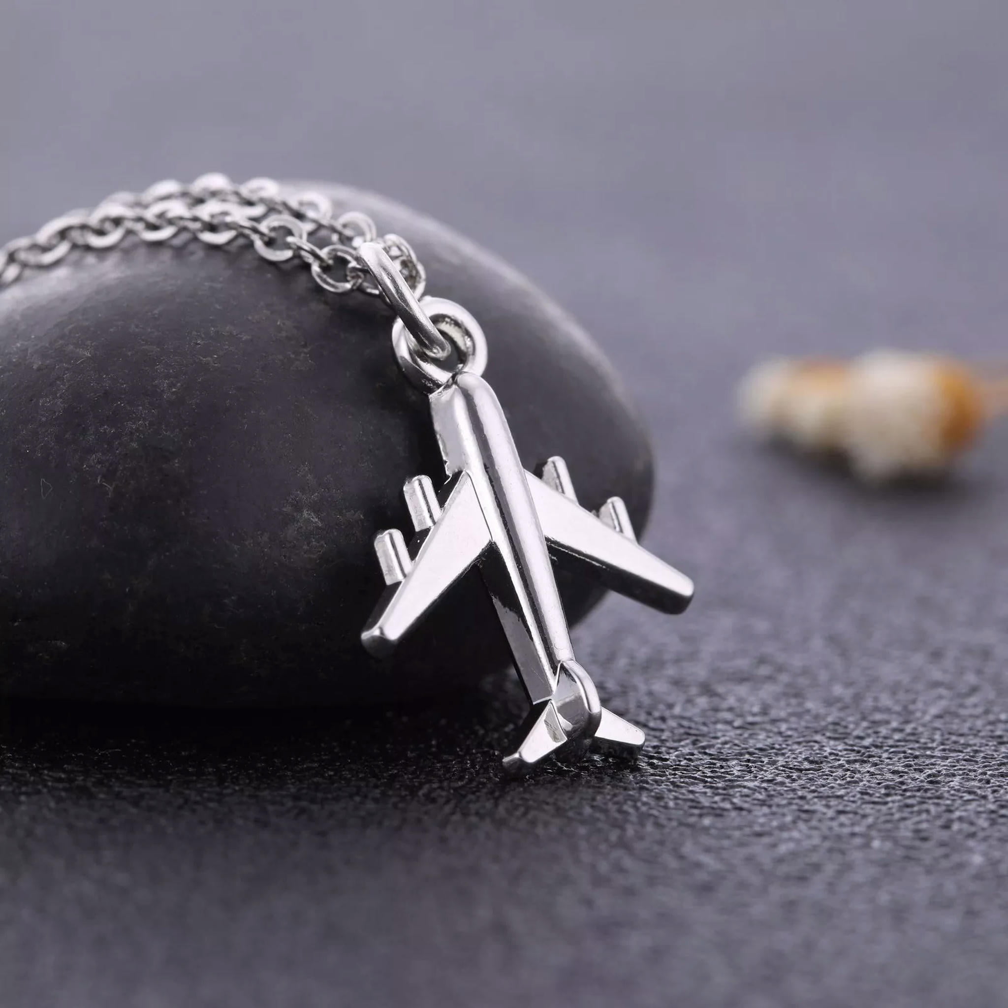 RSAMD Antique Silver/Gold Airplane Aircraft Aeroplane Pendant Necklace ...
