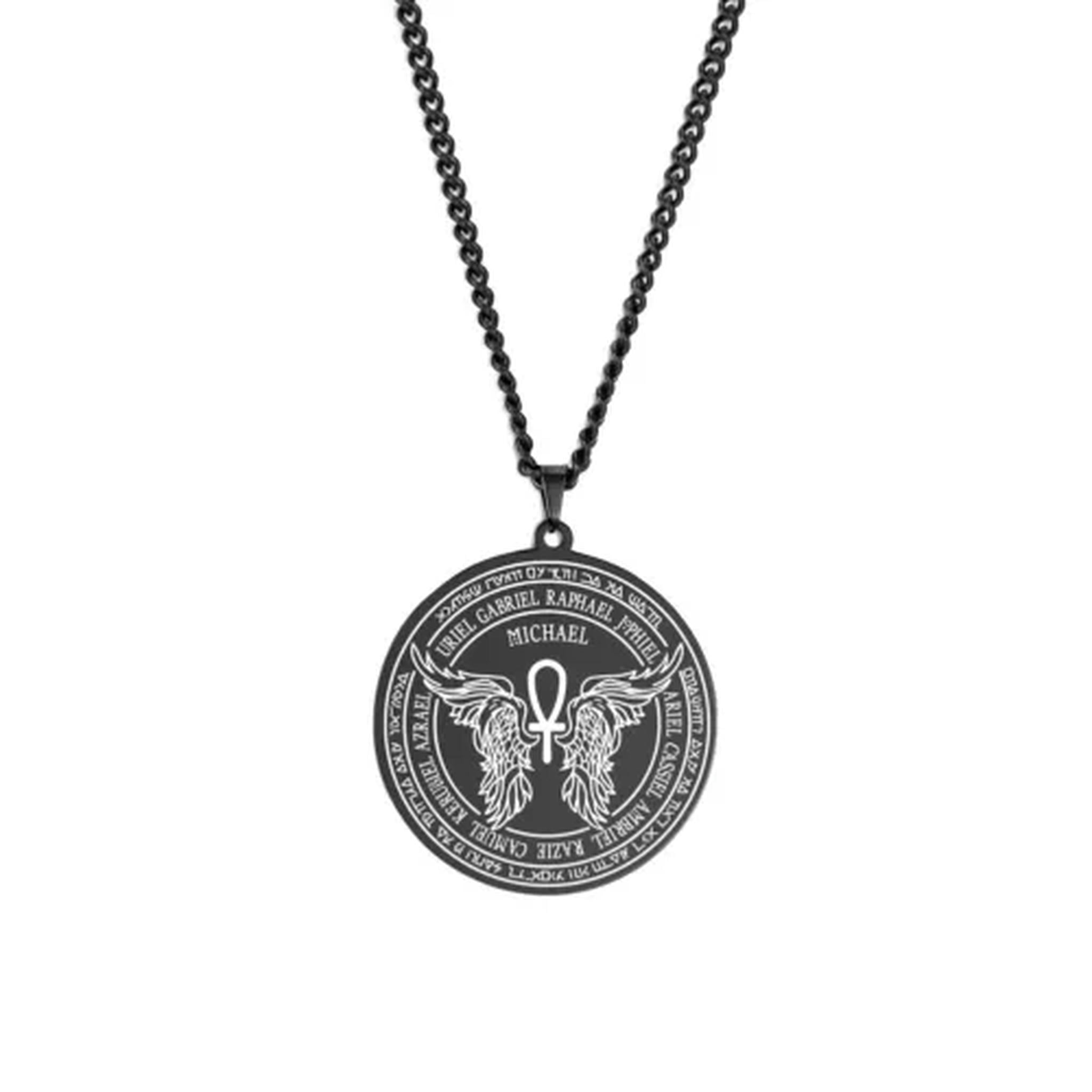 RSAMD Archangel Michael Rune Pendant Necklace Religious Amulet ...