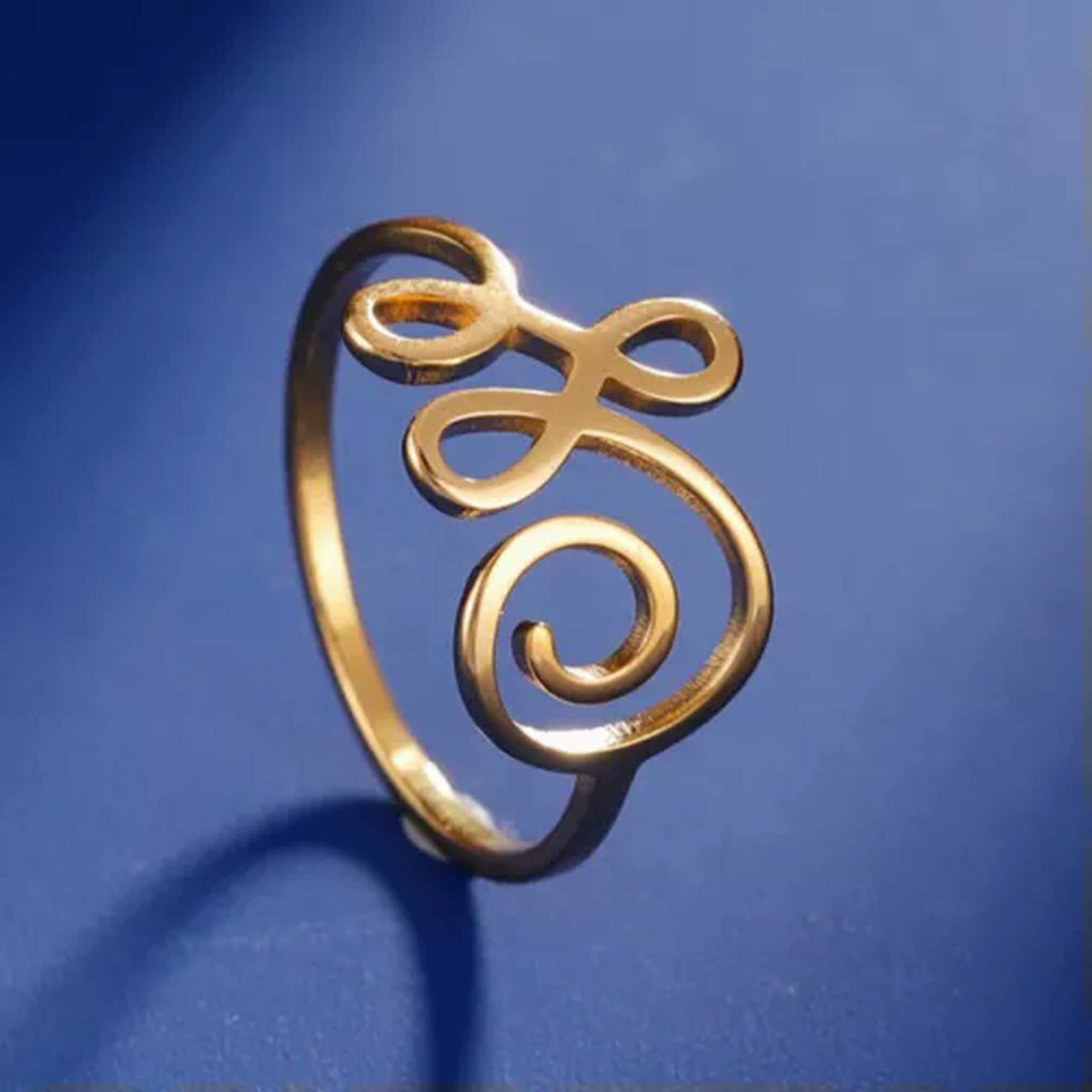RSAMD Buddhism OM Unalome Symbol Women Ring Spiritual Lotus Flower ...
