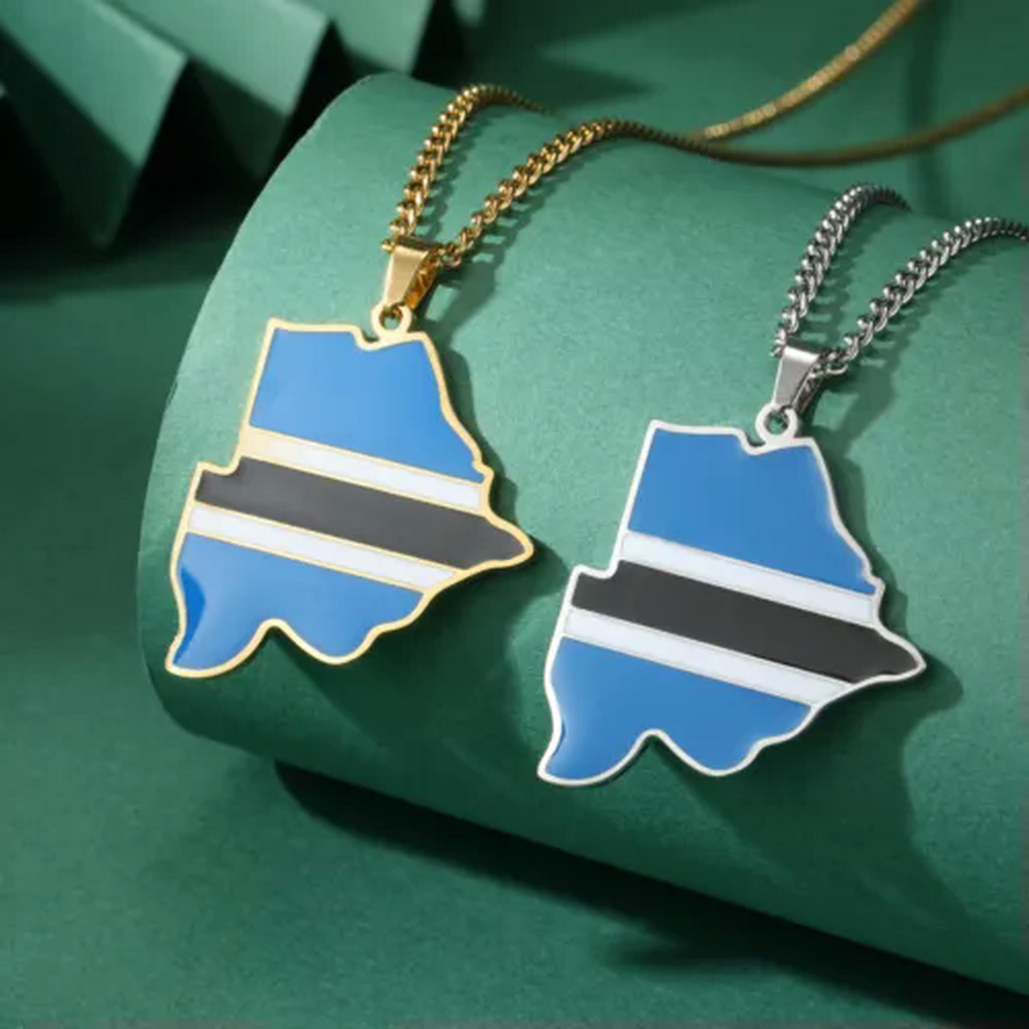 RSAMD Cameroon Rwanda Congo Map Pendant Necklace Stainless Steel ...