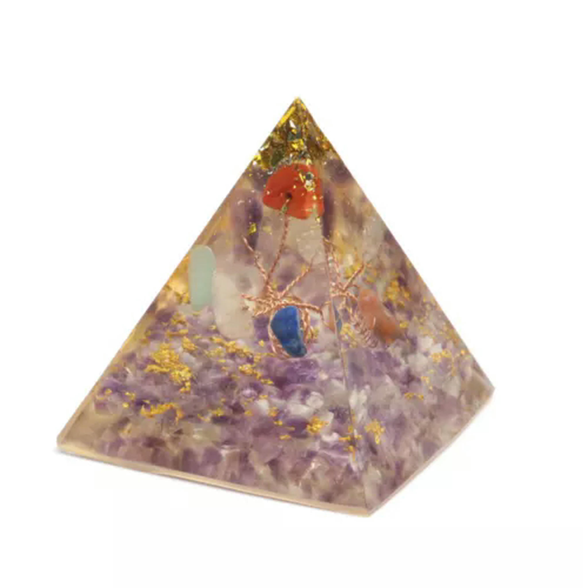 RSAMD Chakra Orgonite Resin Pyramid Crystal Chips Quartz Orgone Reiki ...