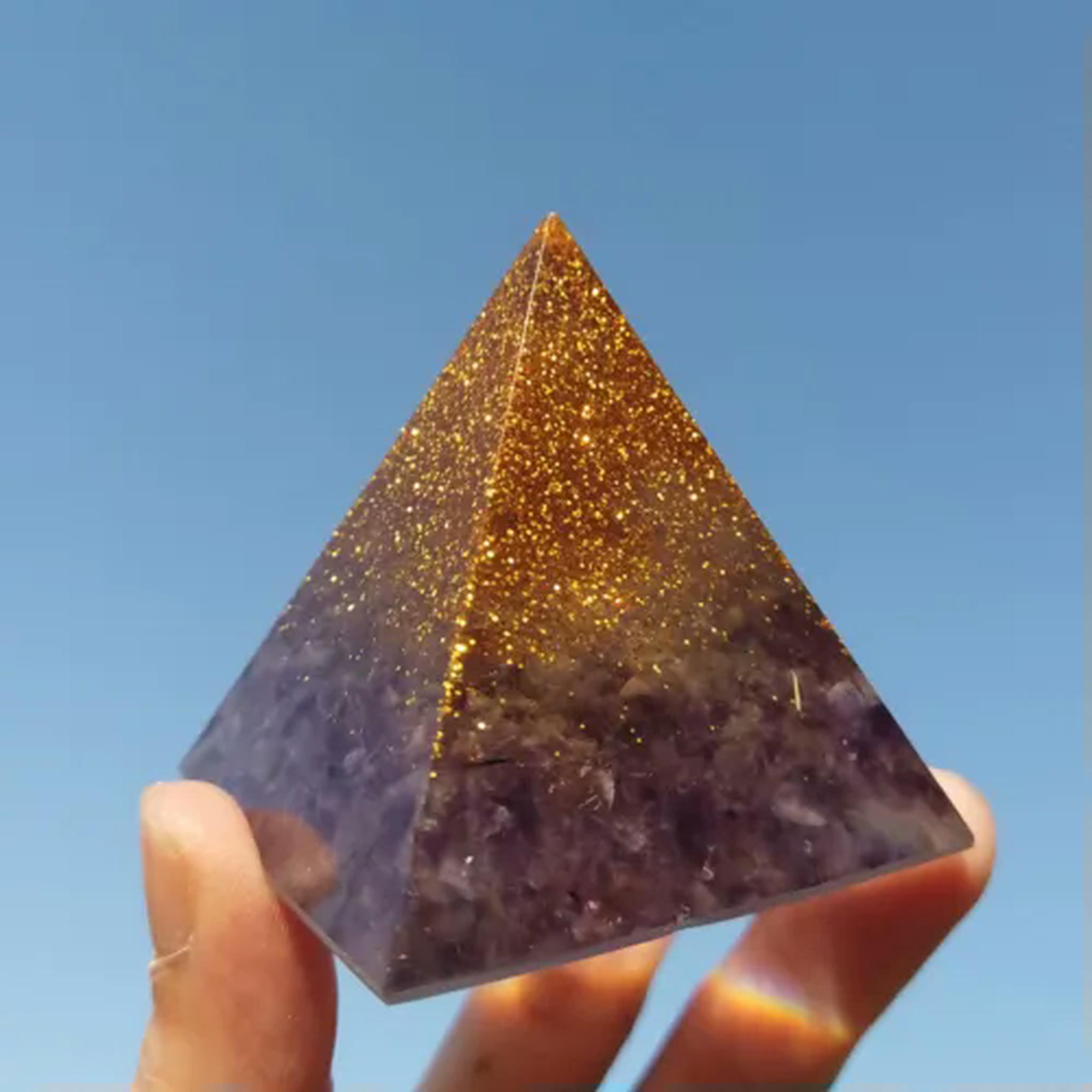 RSAMD Chakra Orgonite Resin Pyramid Crystal Chips Quartz Orgone Reiki ...