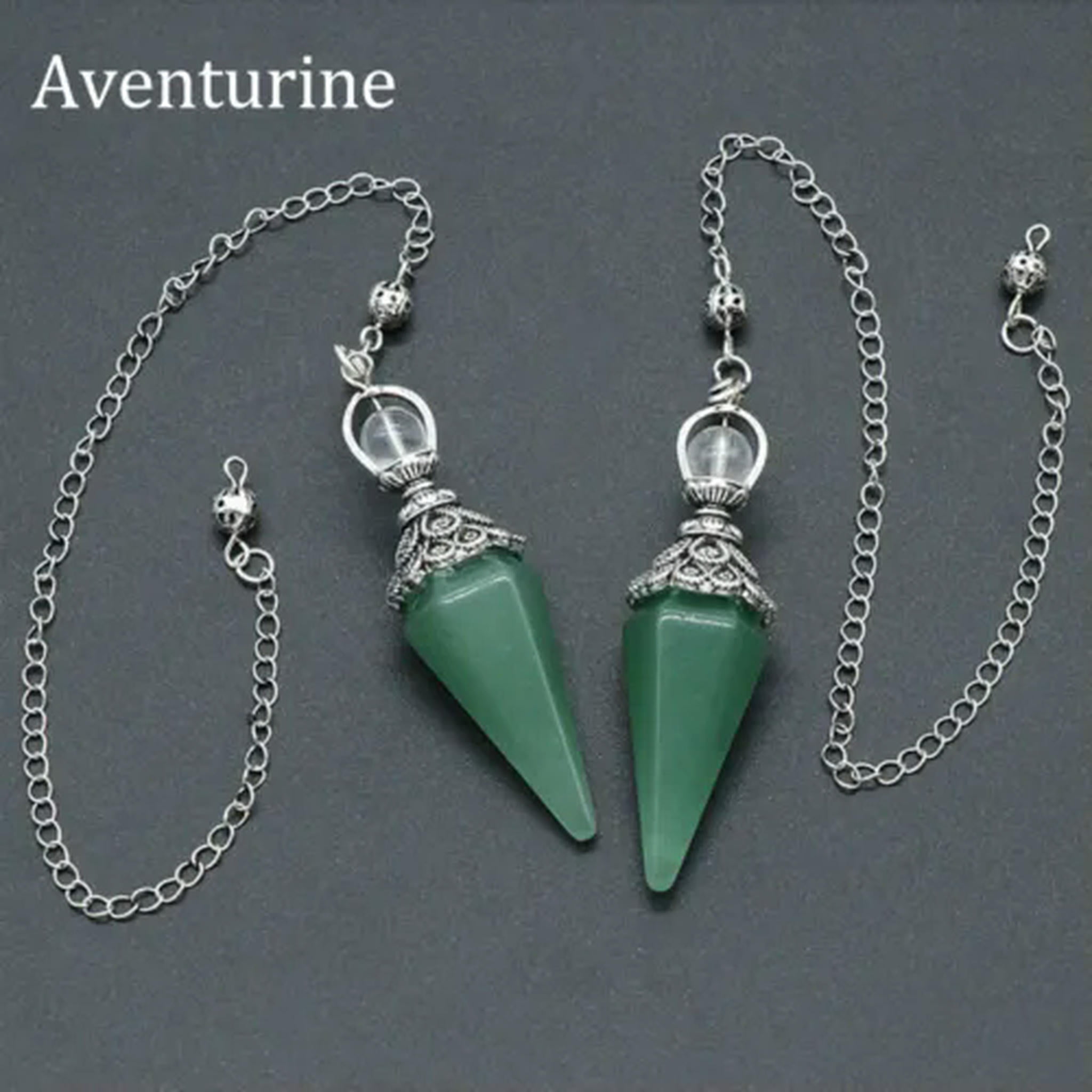 RSAMD Chakra Pendulum Natural Crystal Hexagon Pyramid Chain Pendant ...
