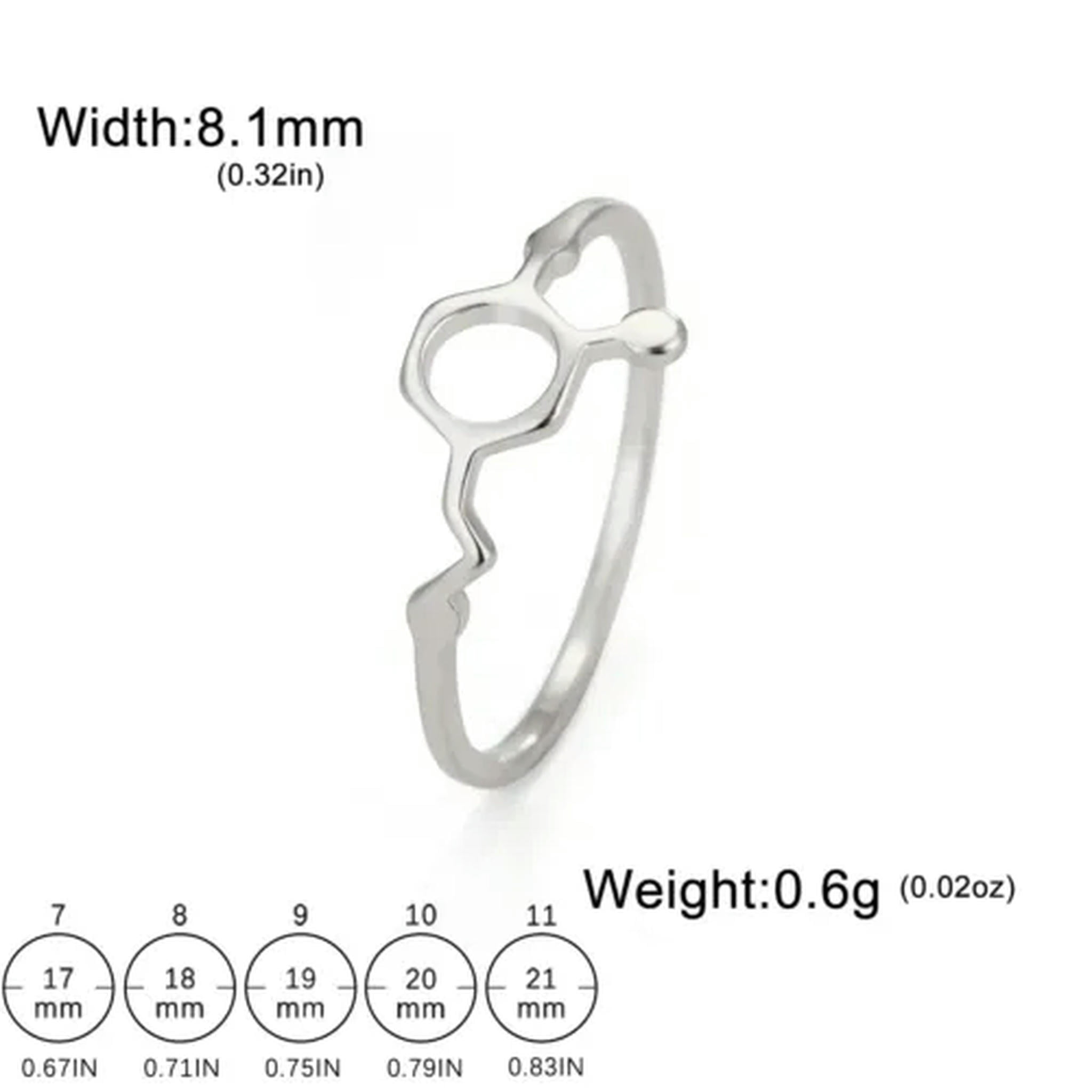 RSAMD Chemical Molecular Symbol Rings Stainless Steel Science Ring for ...