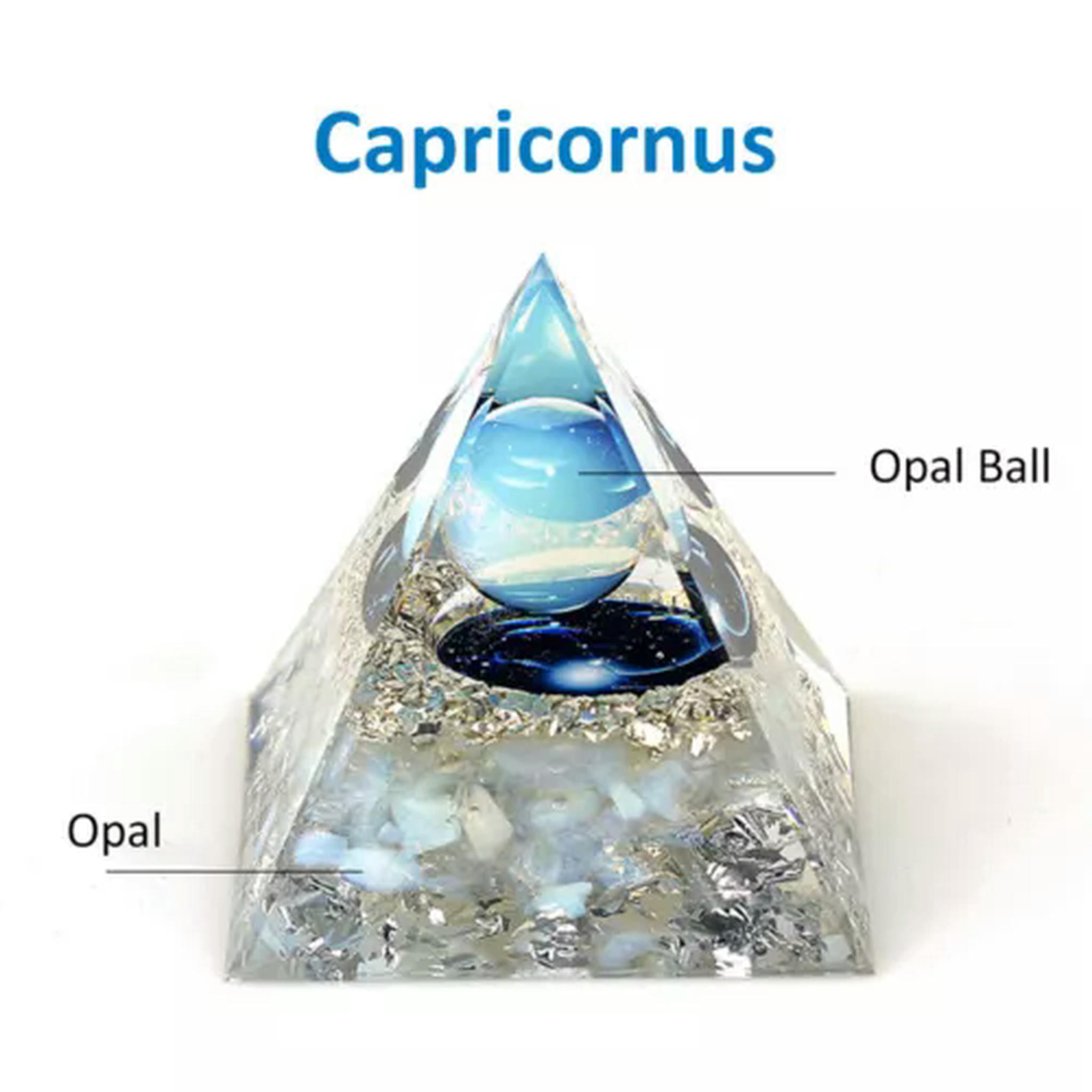 RSAMD Crystal 12 Constellation Pyramid Chakra Energy Generator Orgonite ...