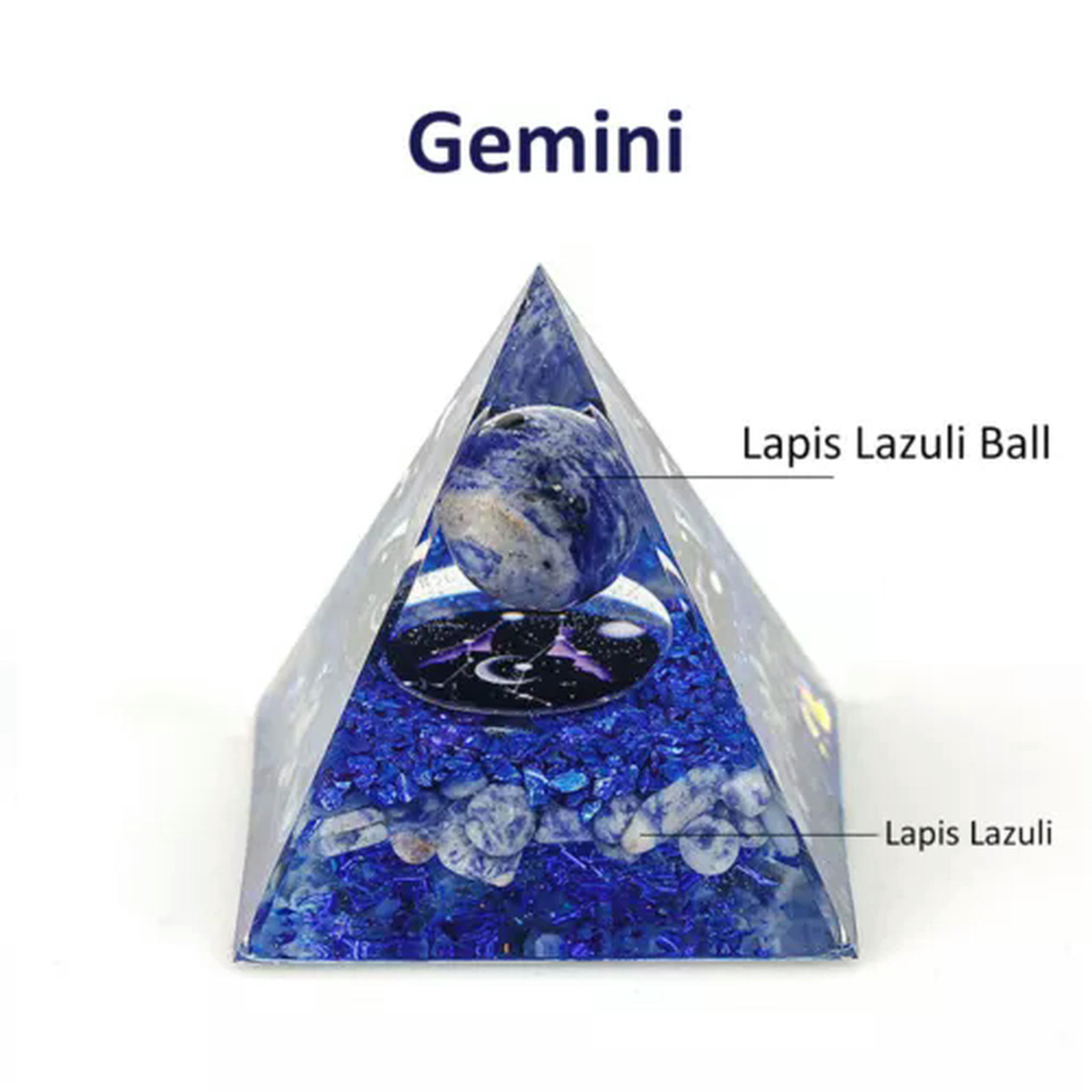 RSAMD Crystal 12 Constellation Pyramid Chakra Energy Generator Orgonite ...