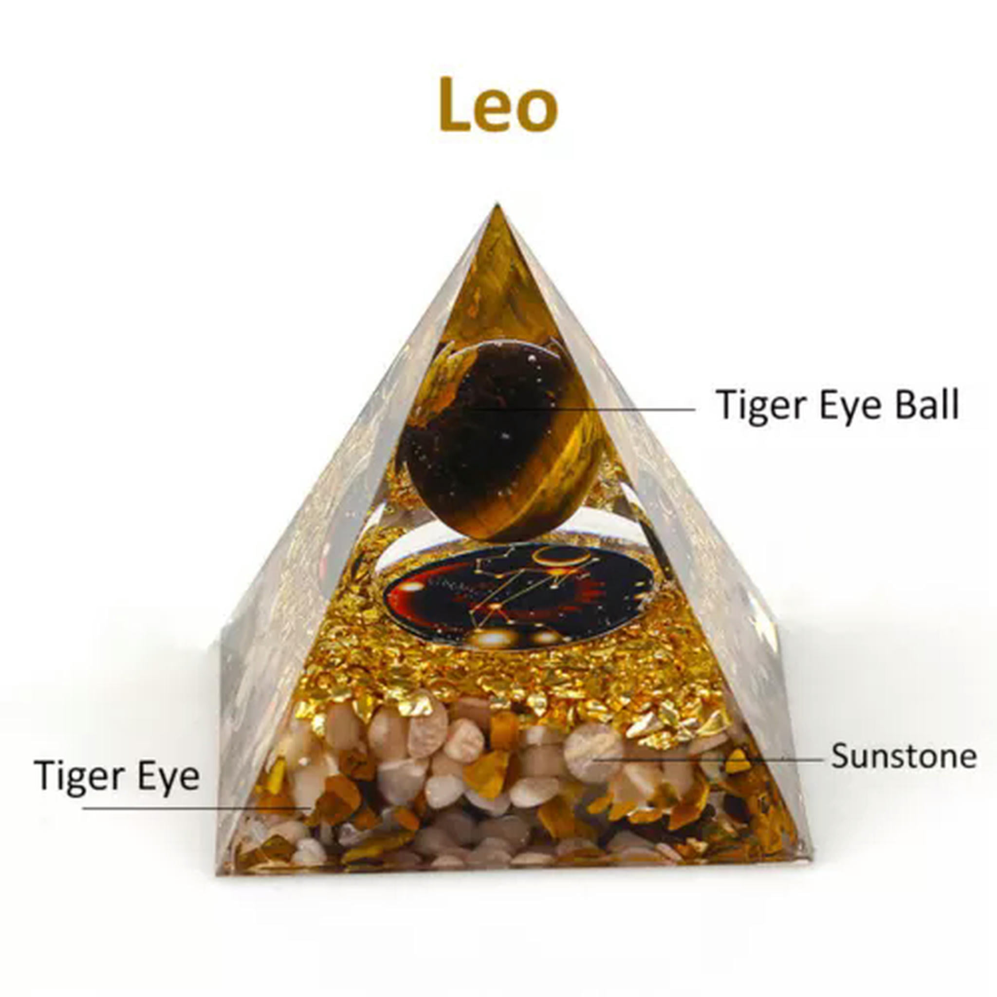 RSAMD Crystal 12 Constellation Pyramid Chakra Energy Generator Orgonite ...