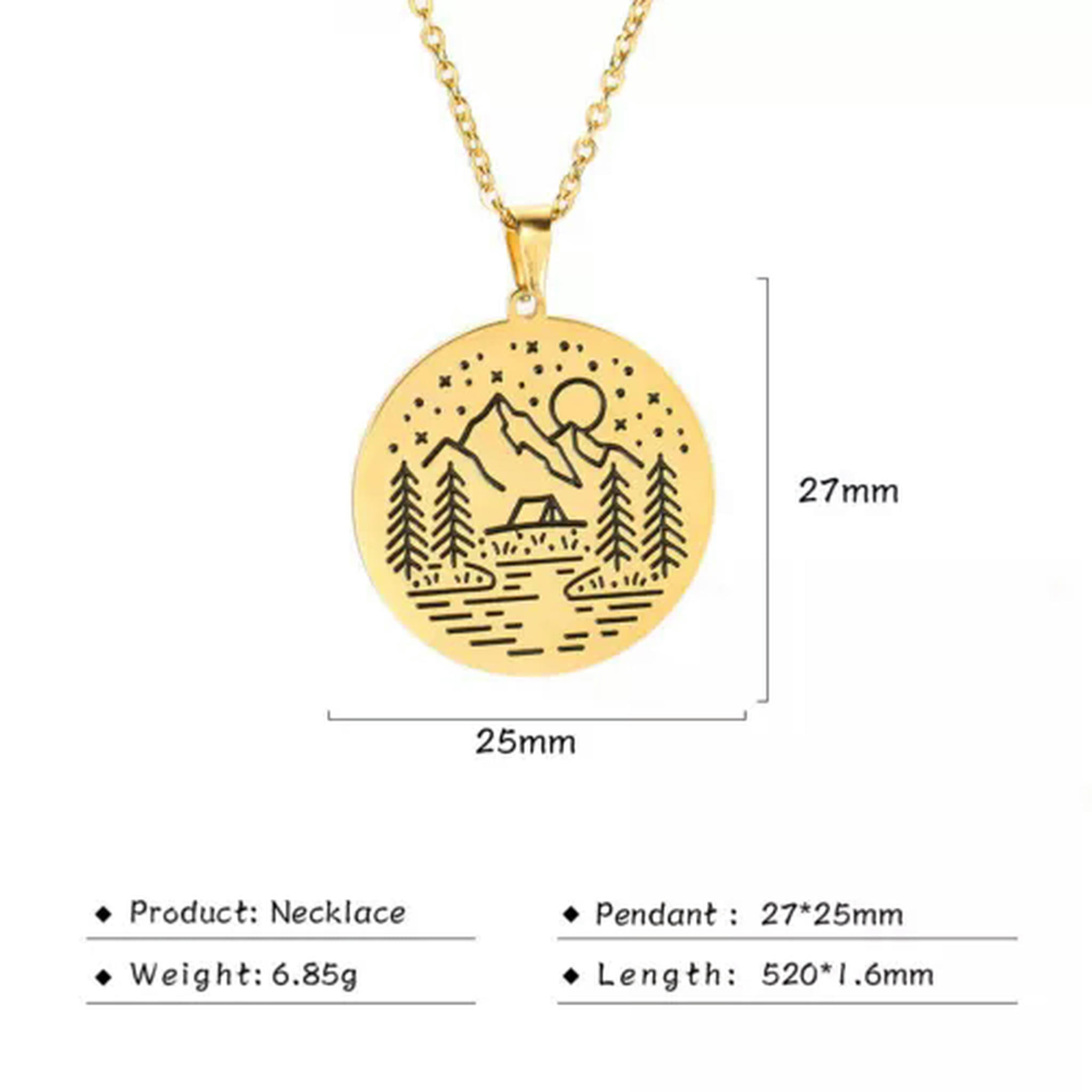 RSAMD Engraving Wolf Snake Camping Animal Pendant Amulet Stainless ...