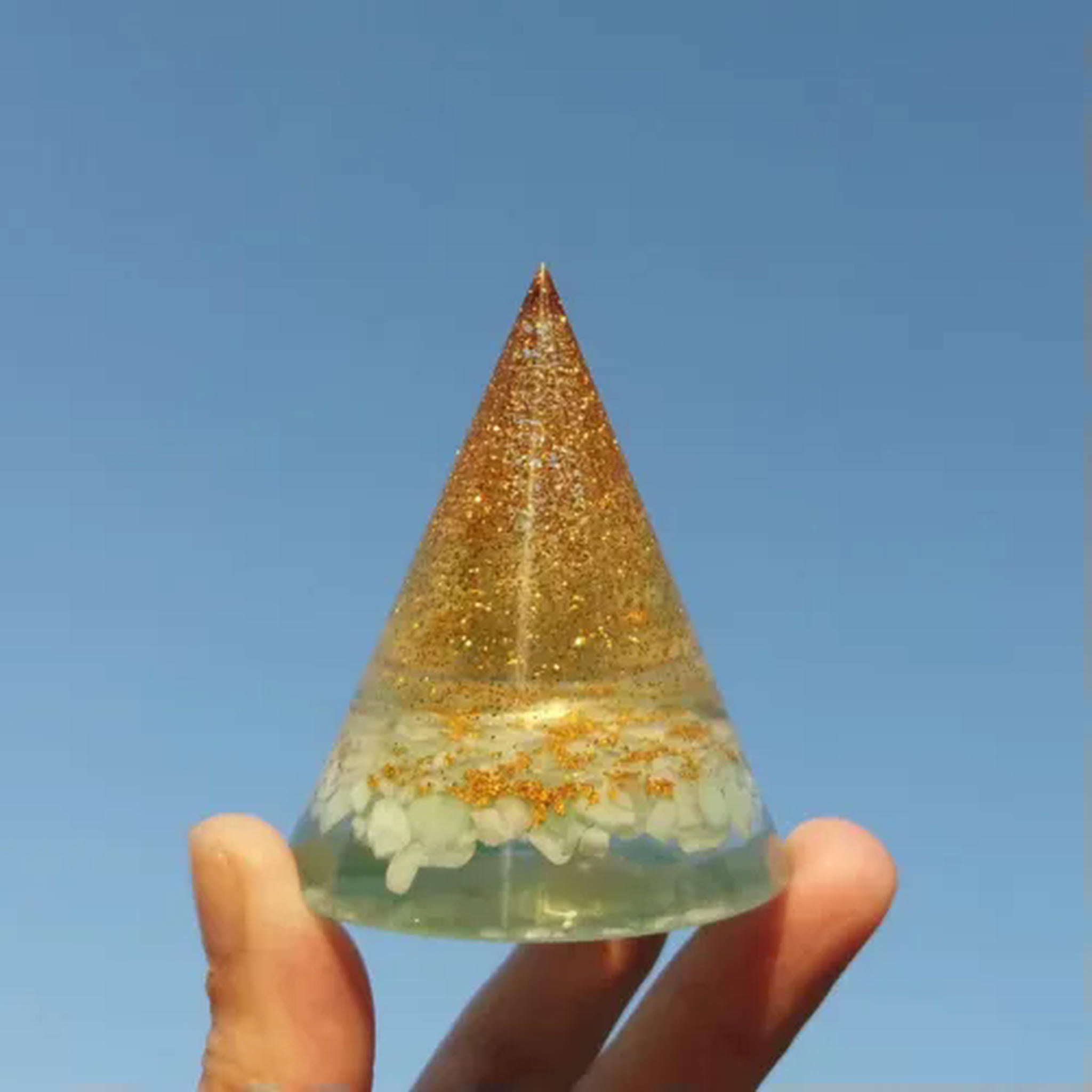 RSAMD Eye of God Resin Cone Providence Stone Crystal Pyramid Orgonite ...