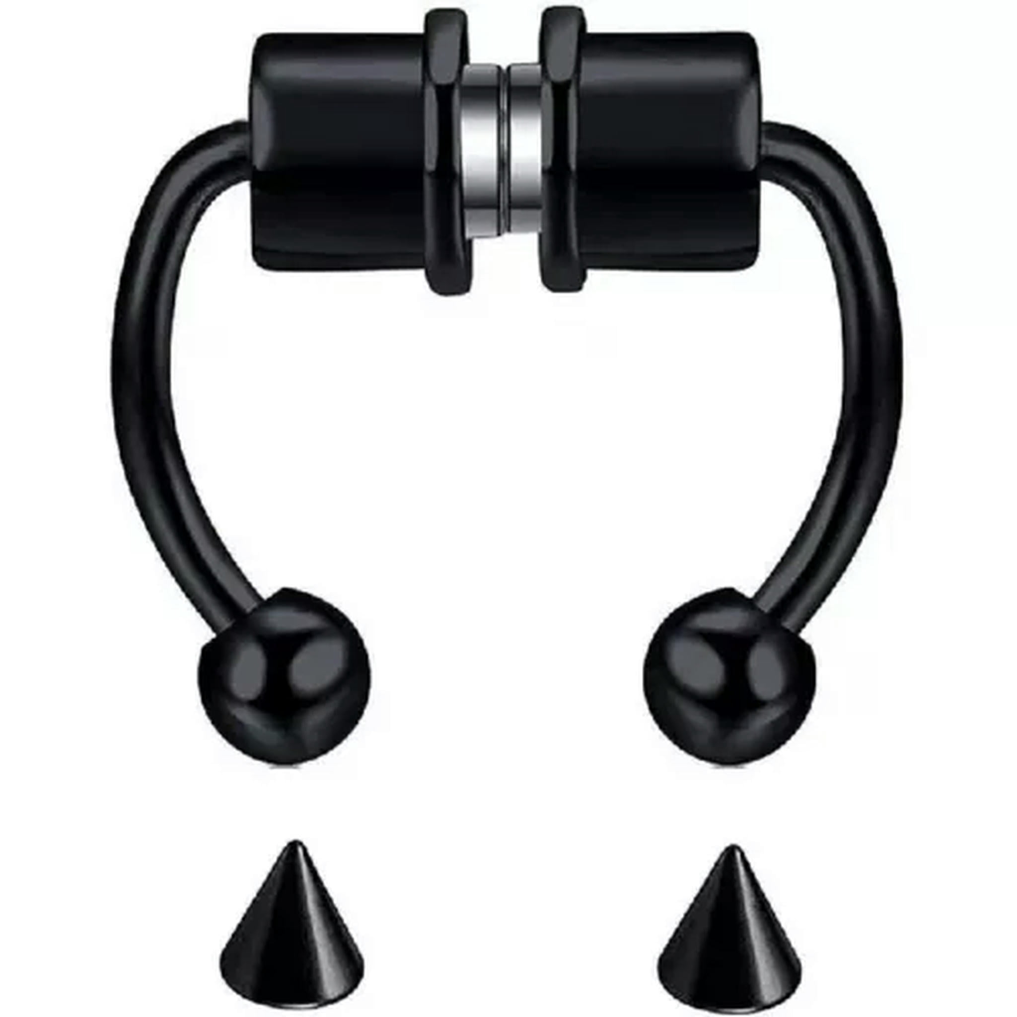 RSAMD Fake Nose Ring Hoop Nose Septum Rings Stainless Steel Magnet ...