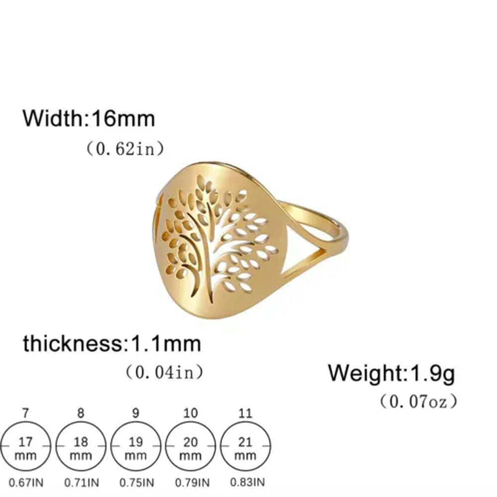 RSAMD Family Tree of Life Rings for Men Stainless Steel Leaf Tree Ring ...