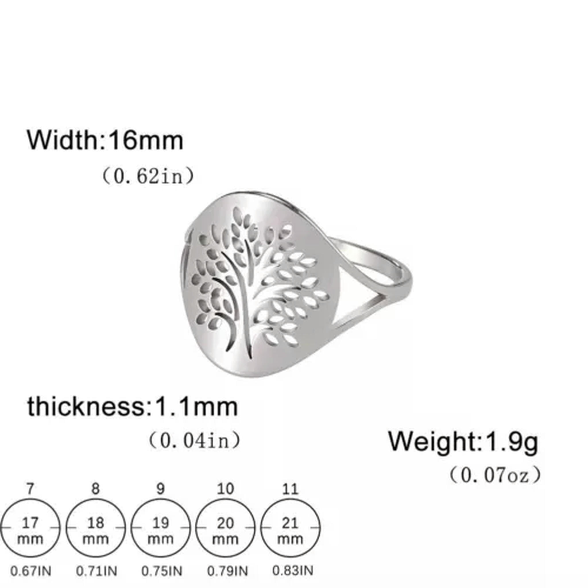 RSAMD Family Tree of Life Rings for Men Stainless Steel Leaf Tree Ring ...