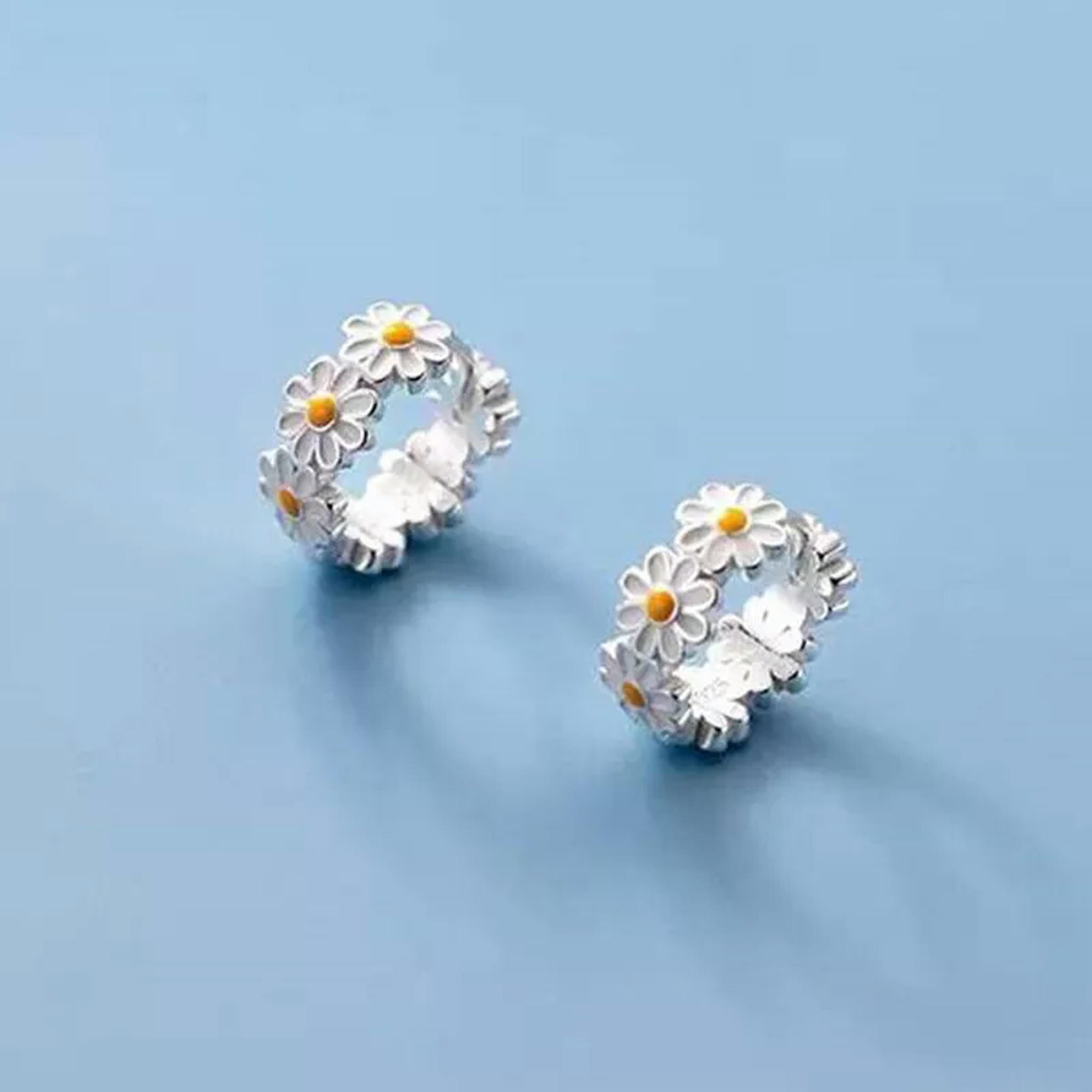 RSAMD Fashion 925 Sliver Daisy Flower Earrings Ear Hoop Drop Dangle ...