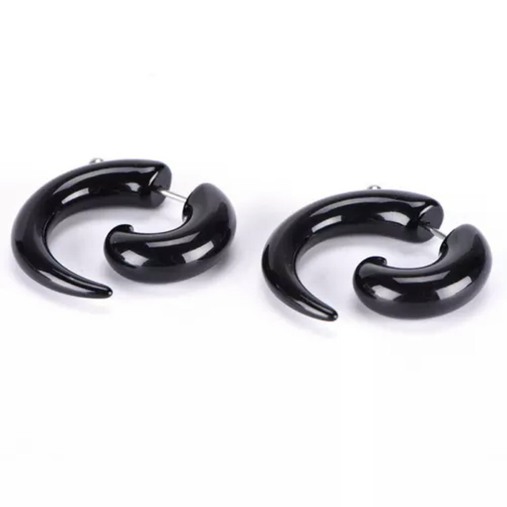 RSAMD Gothic Women Men Punk Black Acrylic Snail Stud Earrings Ear ...