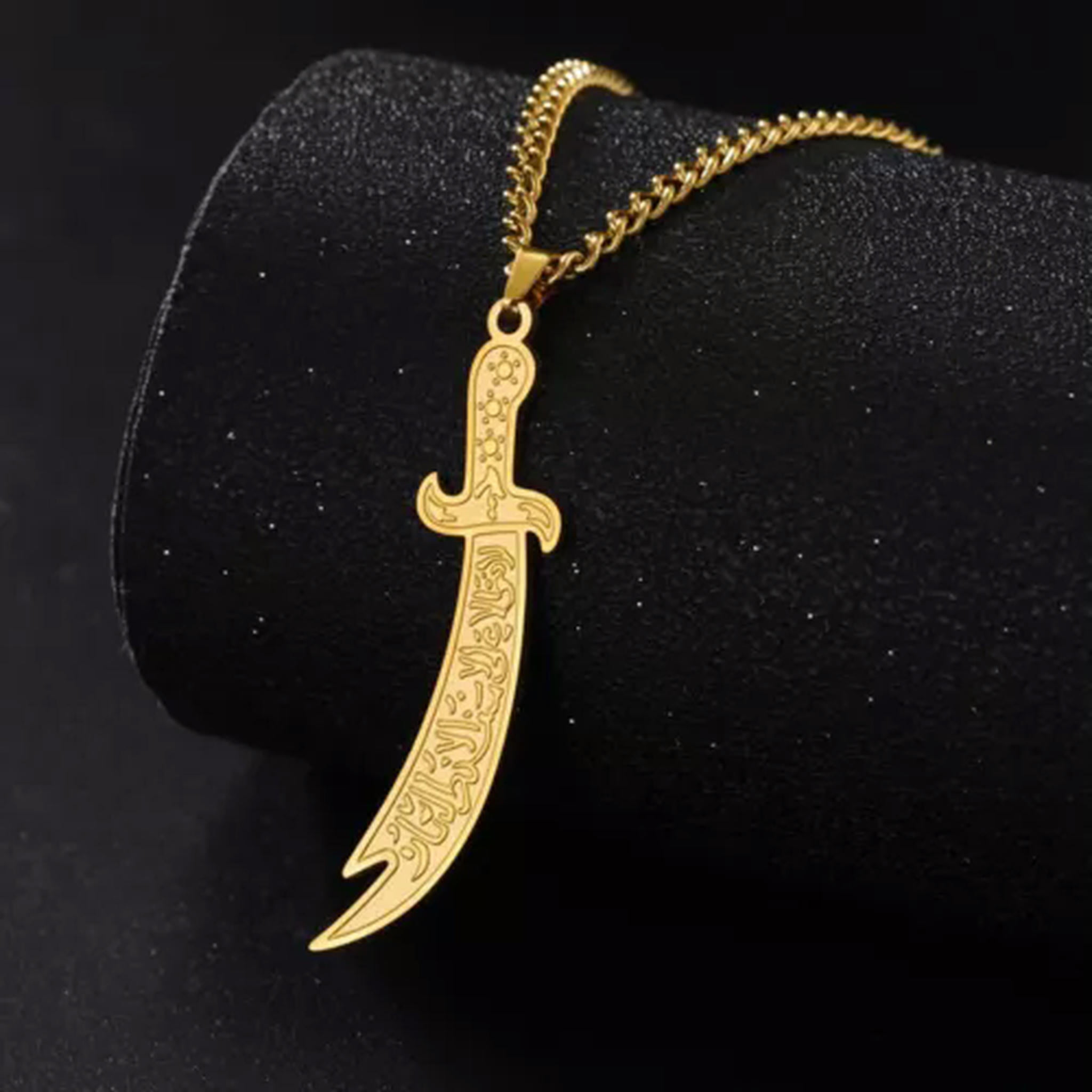 RSAMD Imam Ali Zulfiqar Sword Knife Pendant Necklace Arabic Calligraphy ...