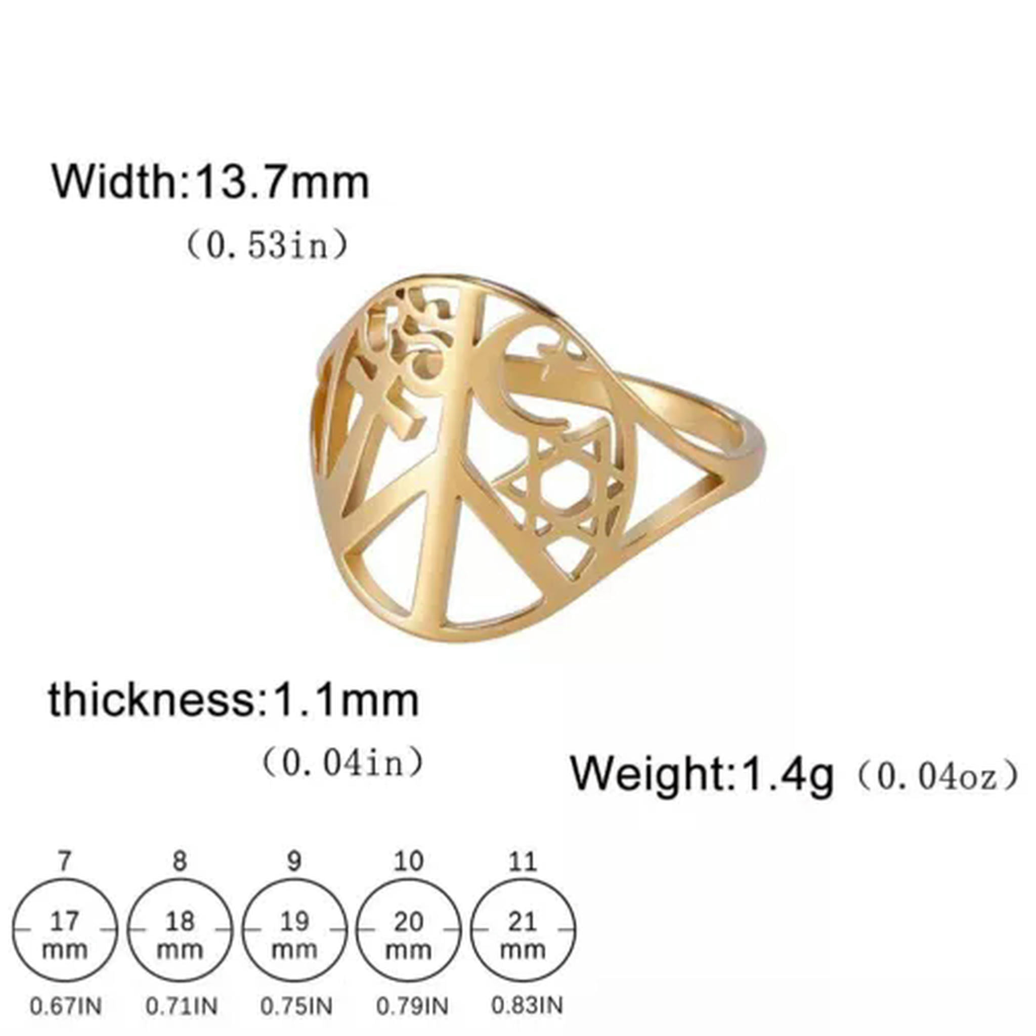 RSAMD Islam Judaism Hinduism Christian Peace Symbol Stainless Steel ...