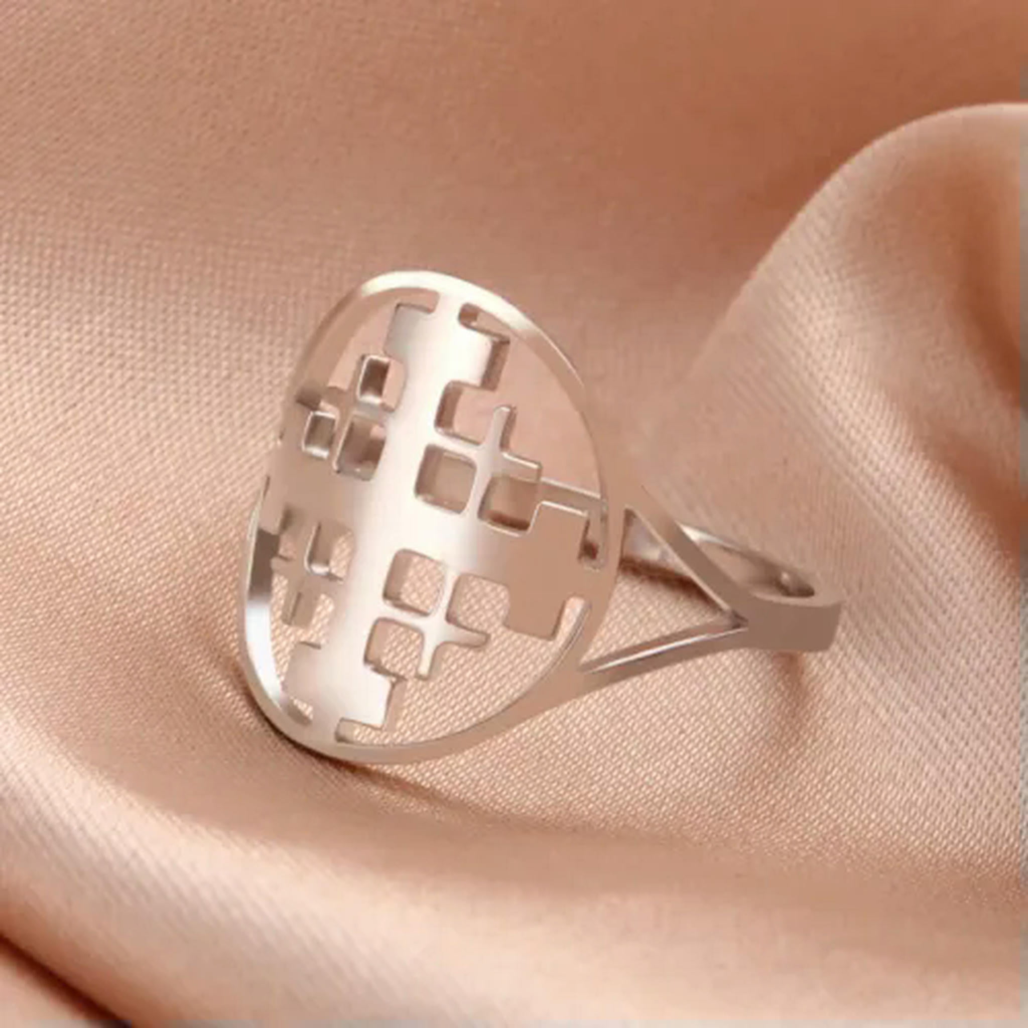 RSAMD Jerusalem Cross Ring Religious Silver Rings Christian Engraved ...