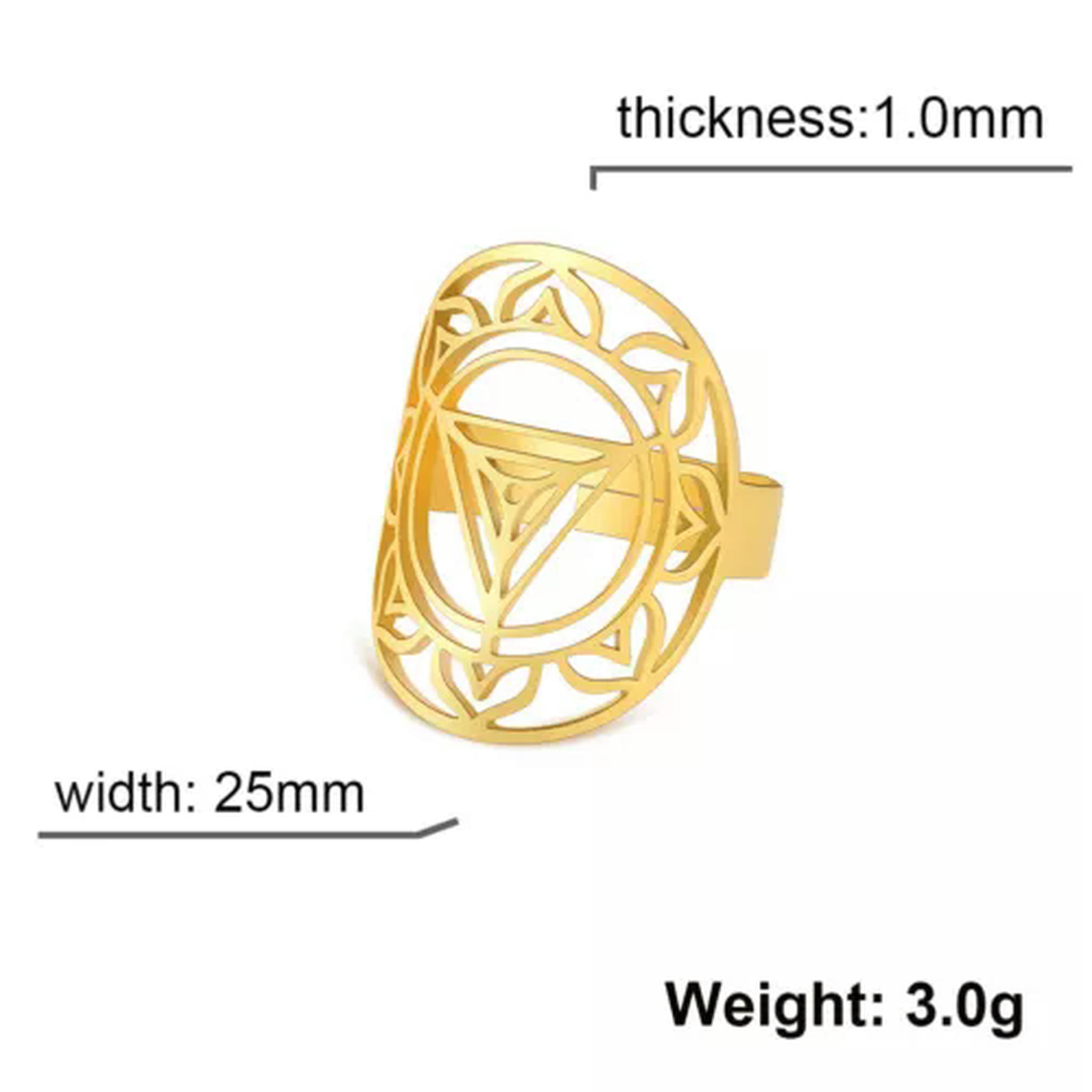 RSAMD Kali Yantra Meditation Ring Stainless Steel Adjustable Yoga Hindu ...