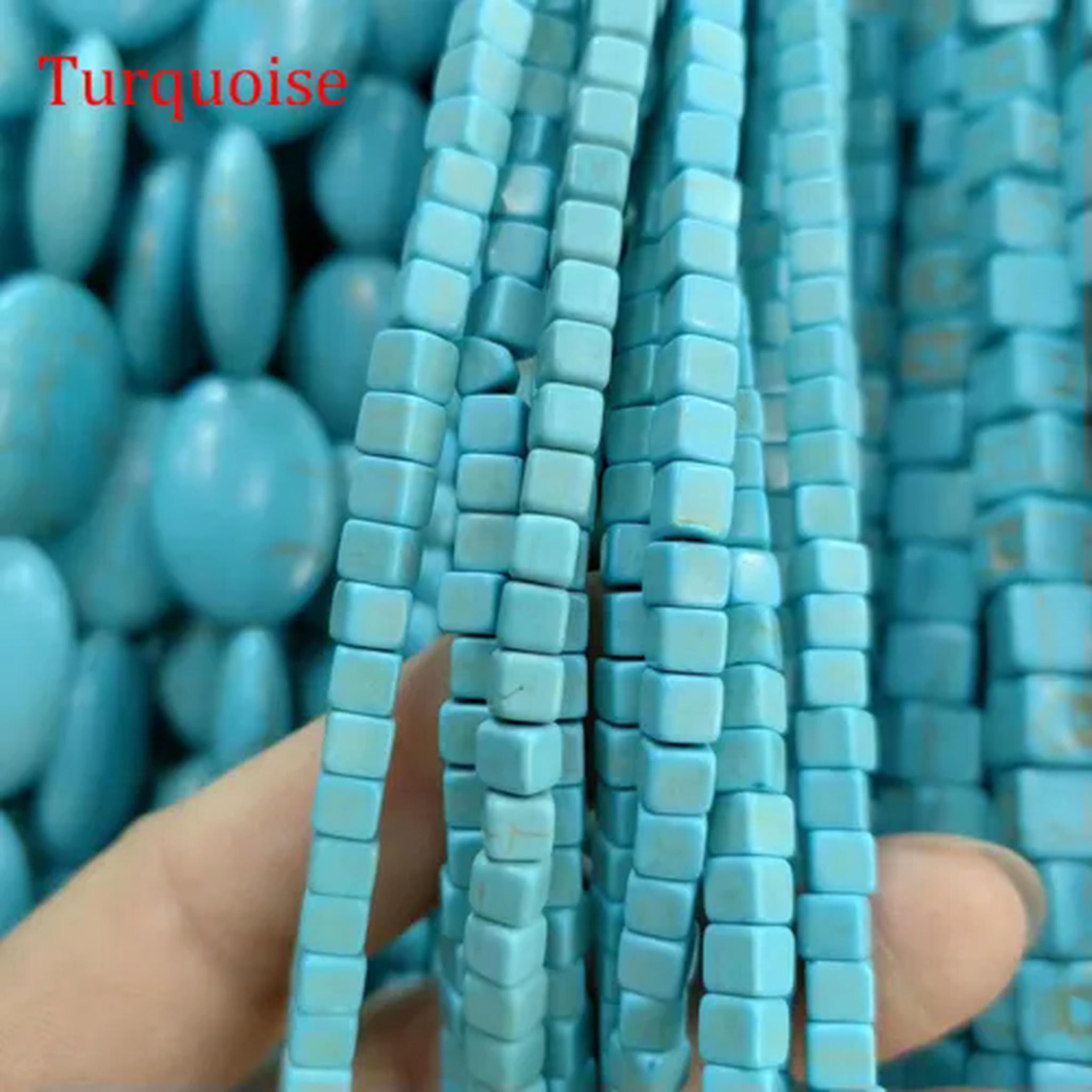 RSAMD Loose Square Beads 6mm Gemstone Crystals Cubes Spacer Strand ...