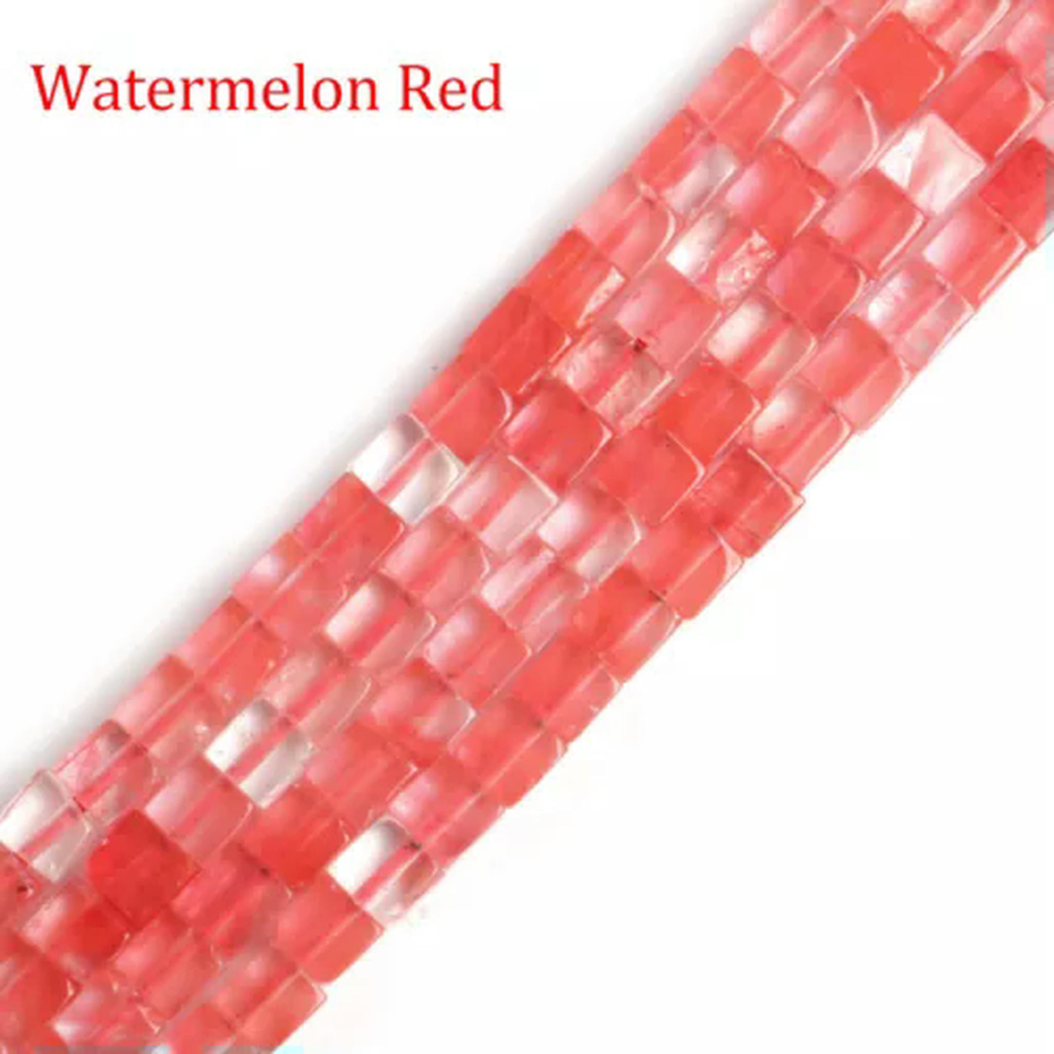 RSAMD Loose Square Cubes Beads 4mm Gemstone Crystals Spacer Strand DIY ...