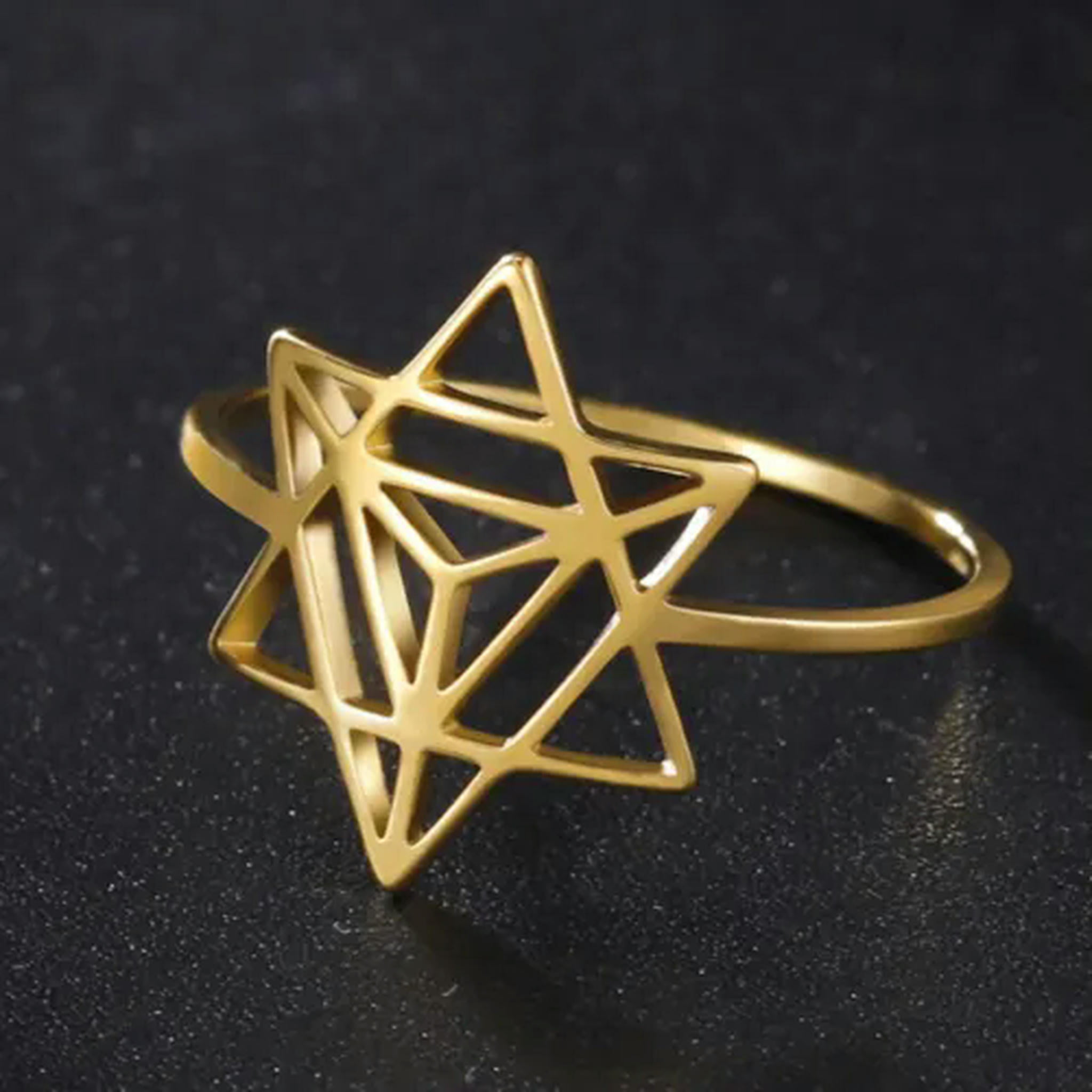 RSAMD Merkaba Star Ring Sacred Geometry Wedding Band Mystical Symbol ...