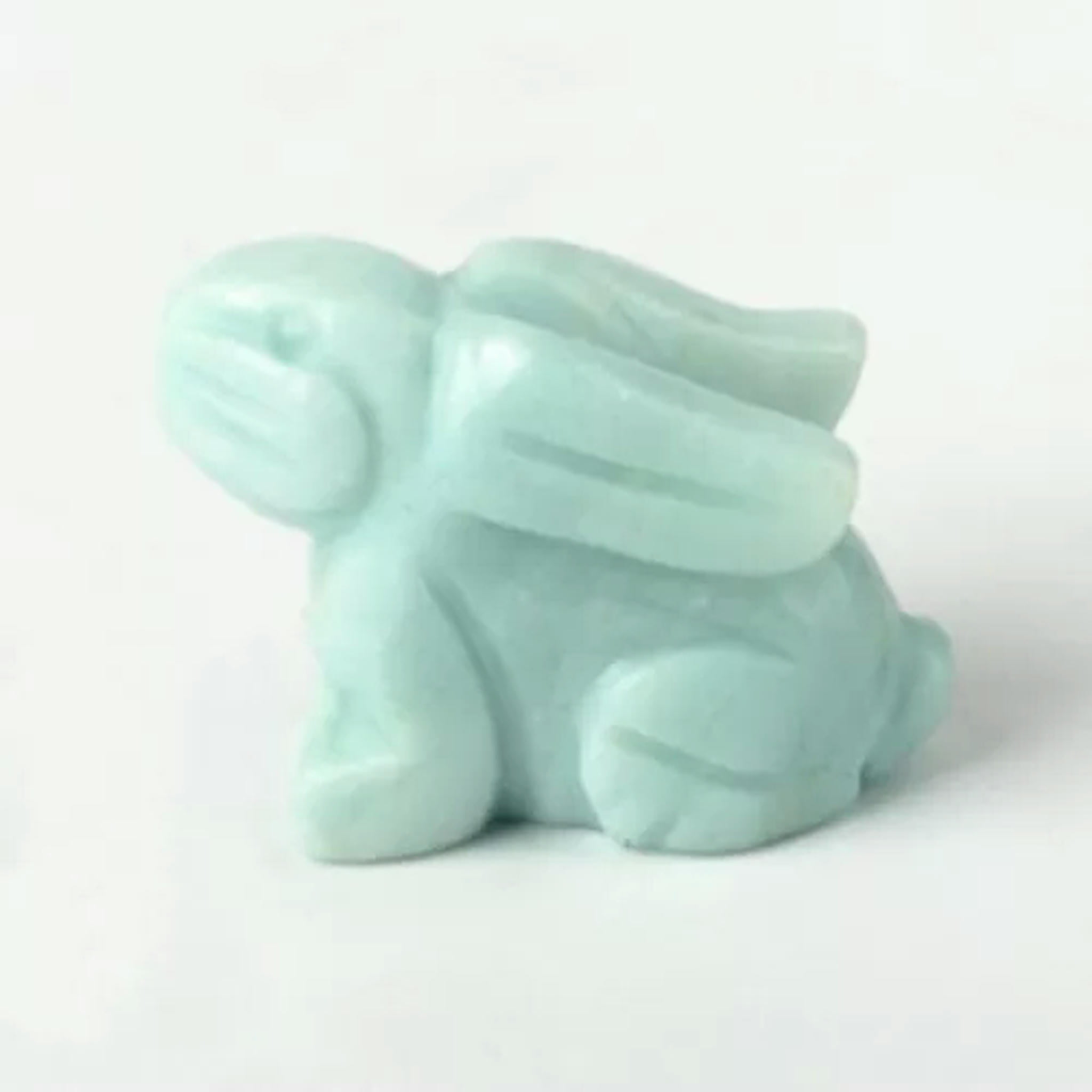 RSAMD Mini Rabbit 1.5" Natural Crystal Moon Quartz Bunny Stone Rock ...