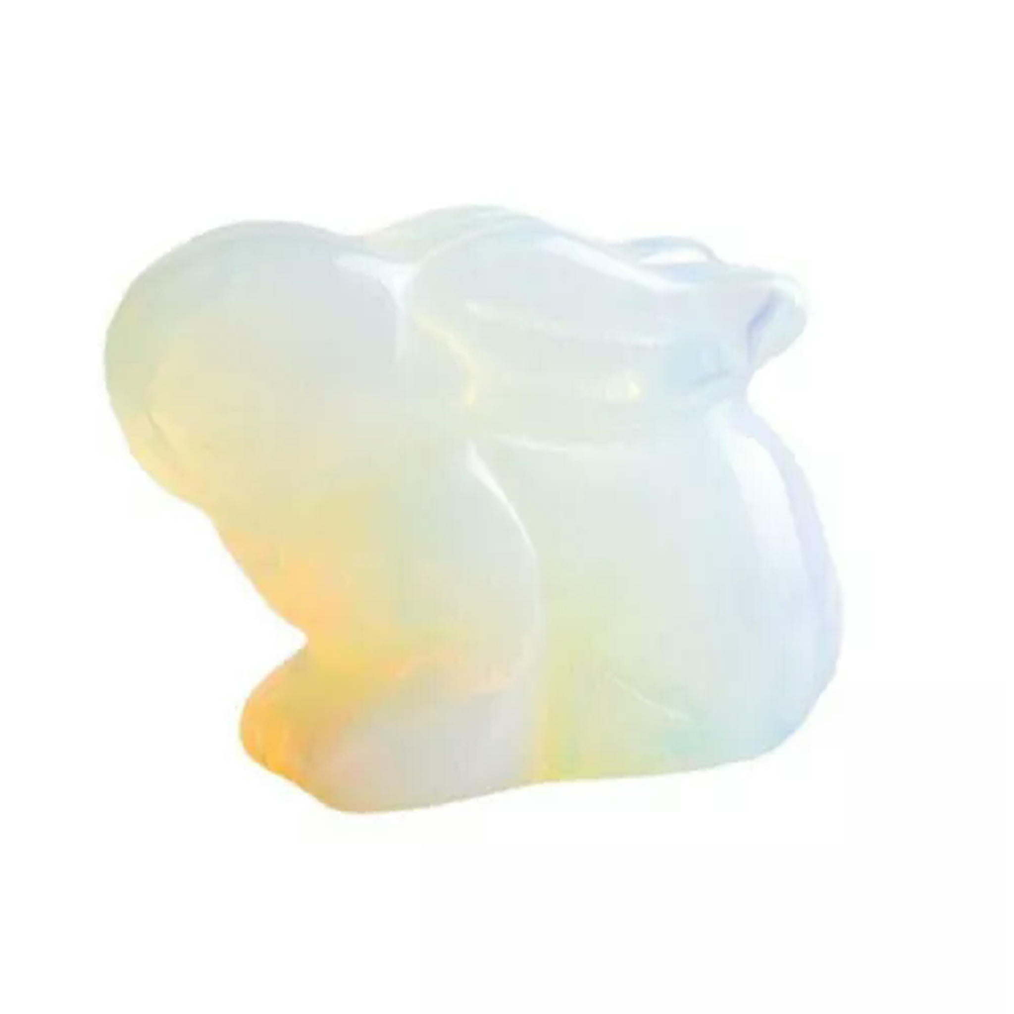 RSAMD Mini Rabbit 1.5" Natural Crystal Moon Quartz Bunny Stone Rock ...