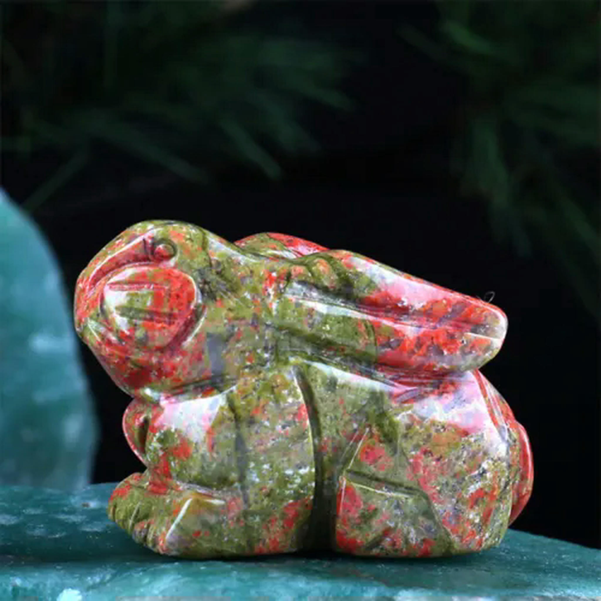 RSAMD Mini Rabbit 1.5" Natural Crystal Moon Quartz Bunny Stone Rock ...