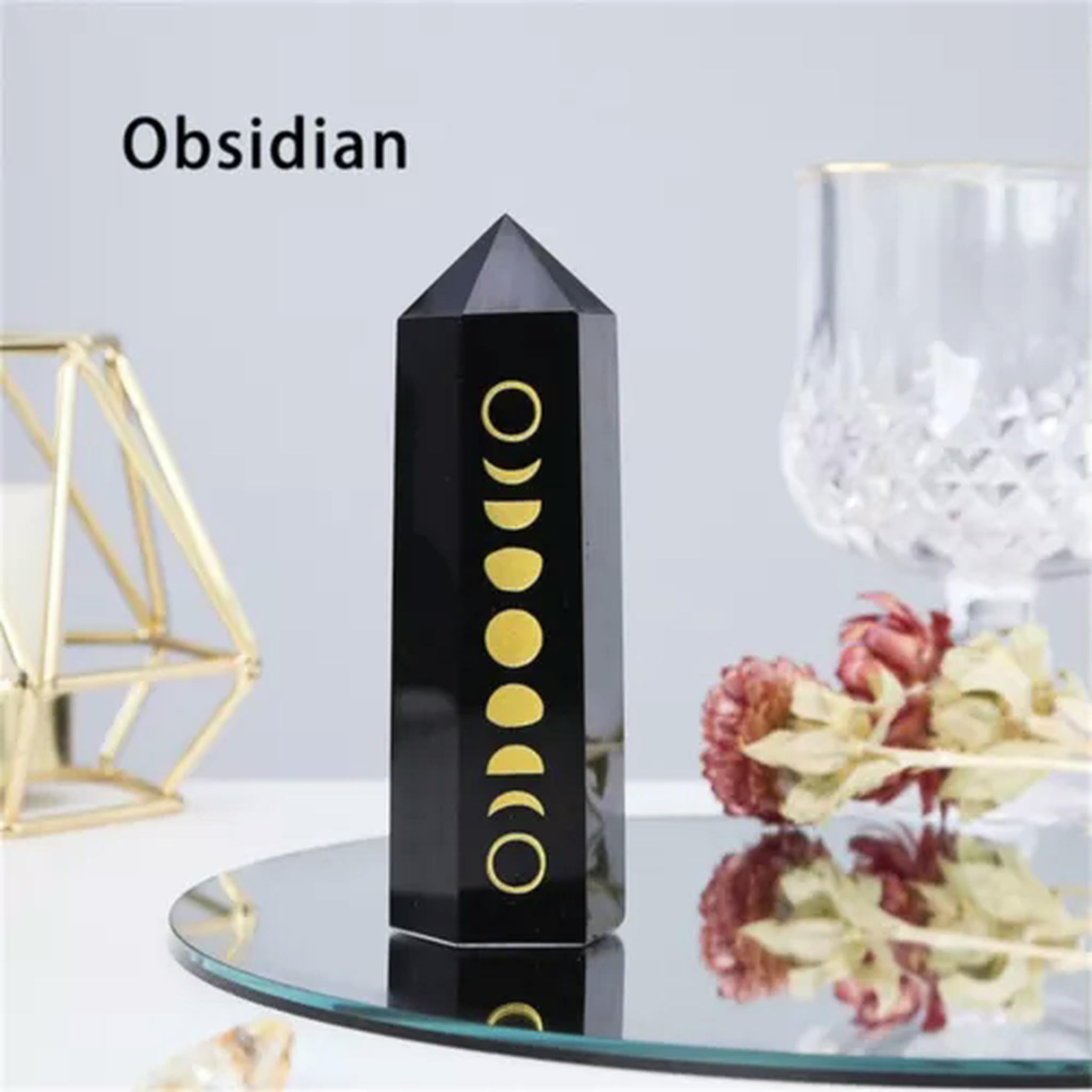 RSAMD Moon Degaussing Lunar Eclipse Hexagonal Obelisk Wand Crystal ...