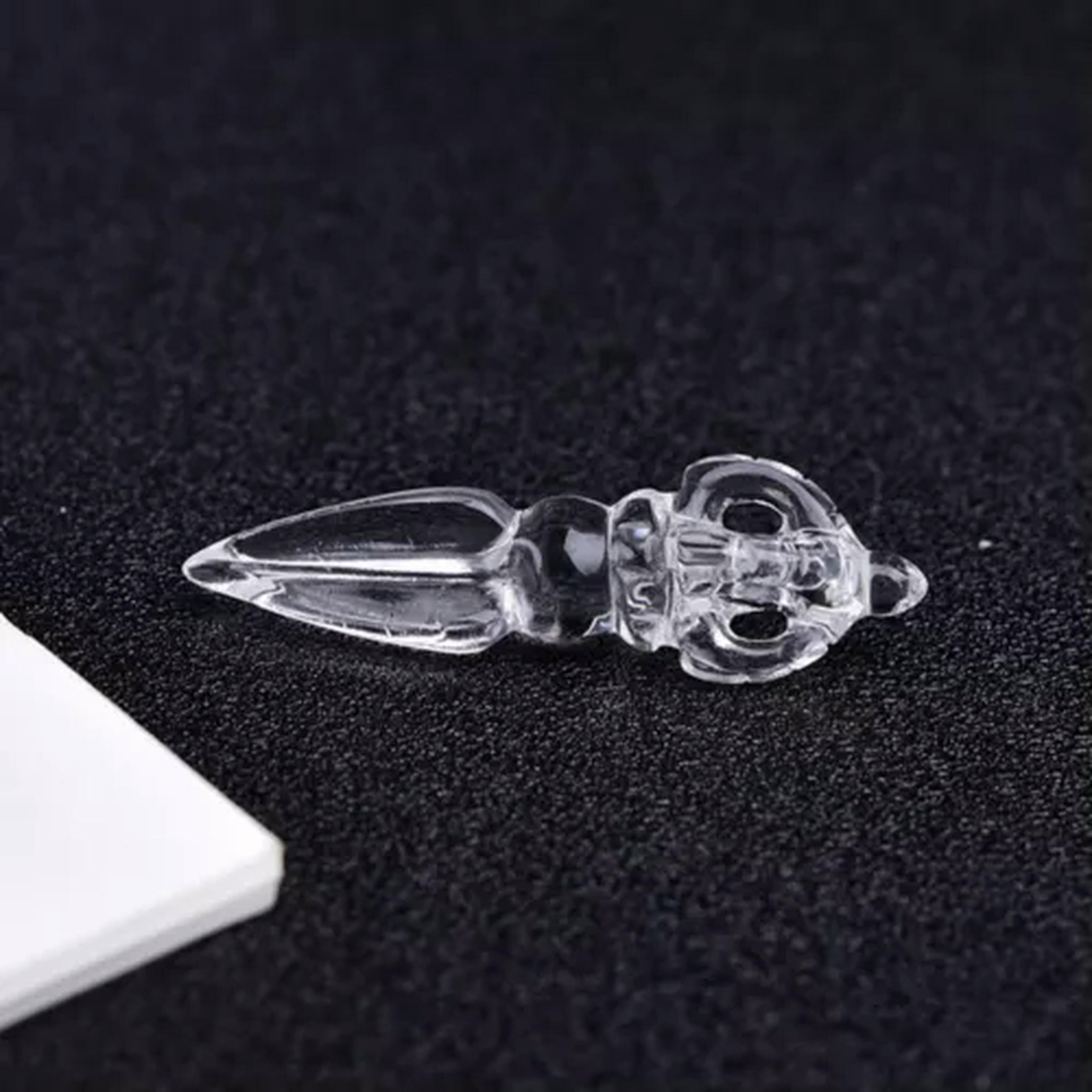 RSAMD Natural Clear Quartz Crystal Buddhist Amulet Dorje Vajra Healing ...