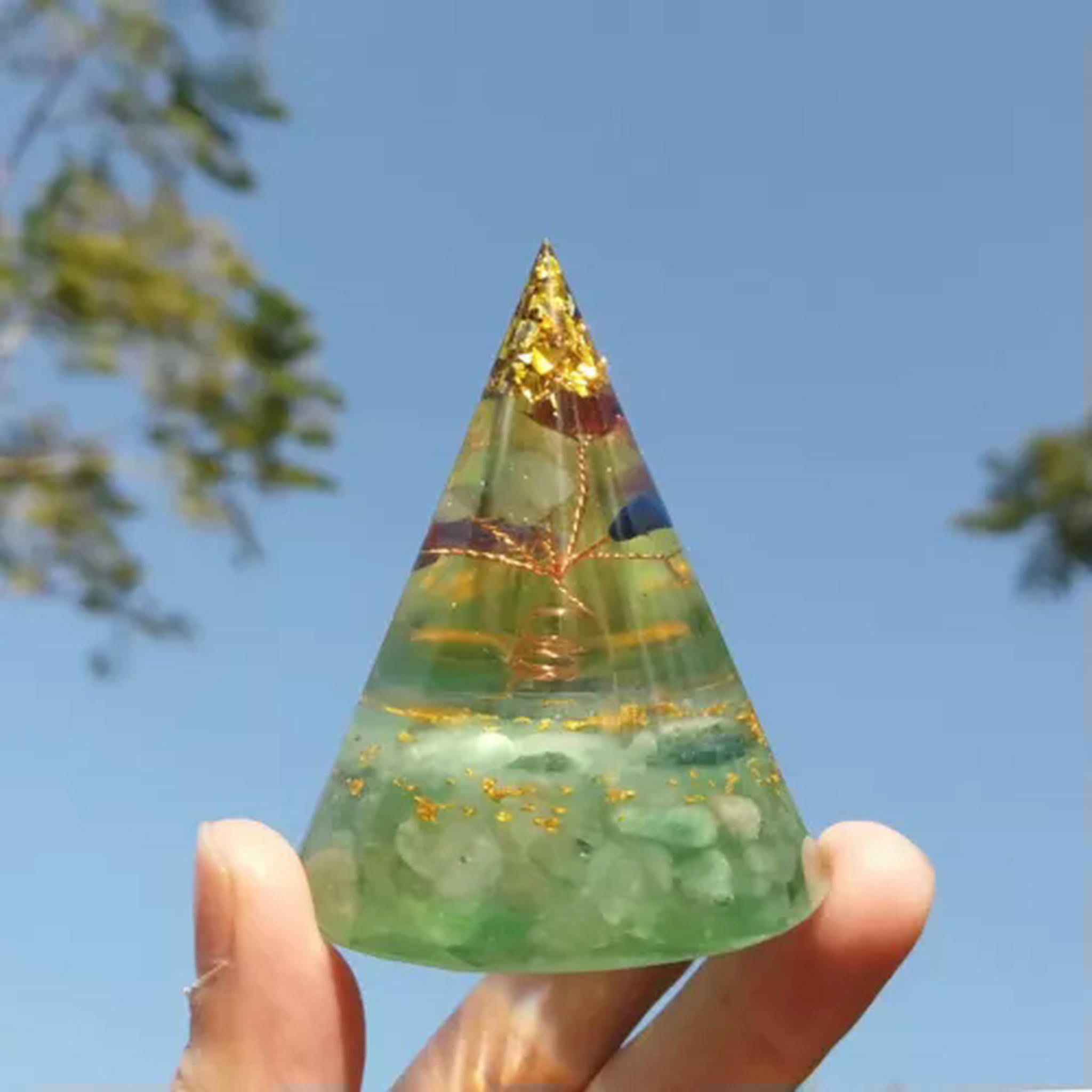 RSAMD Orgone Cone Energy Generator Tower Home Reiki Healing Chakra Tree ...